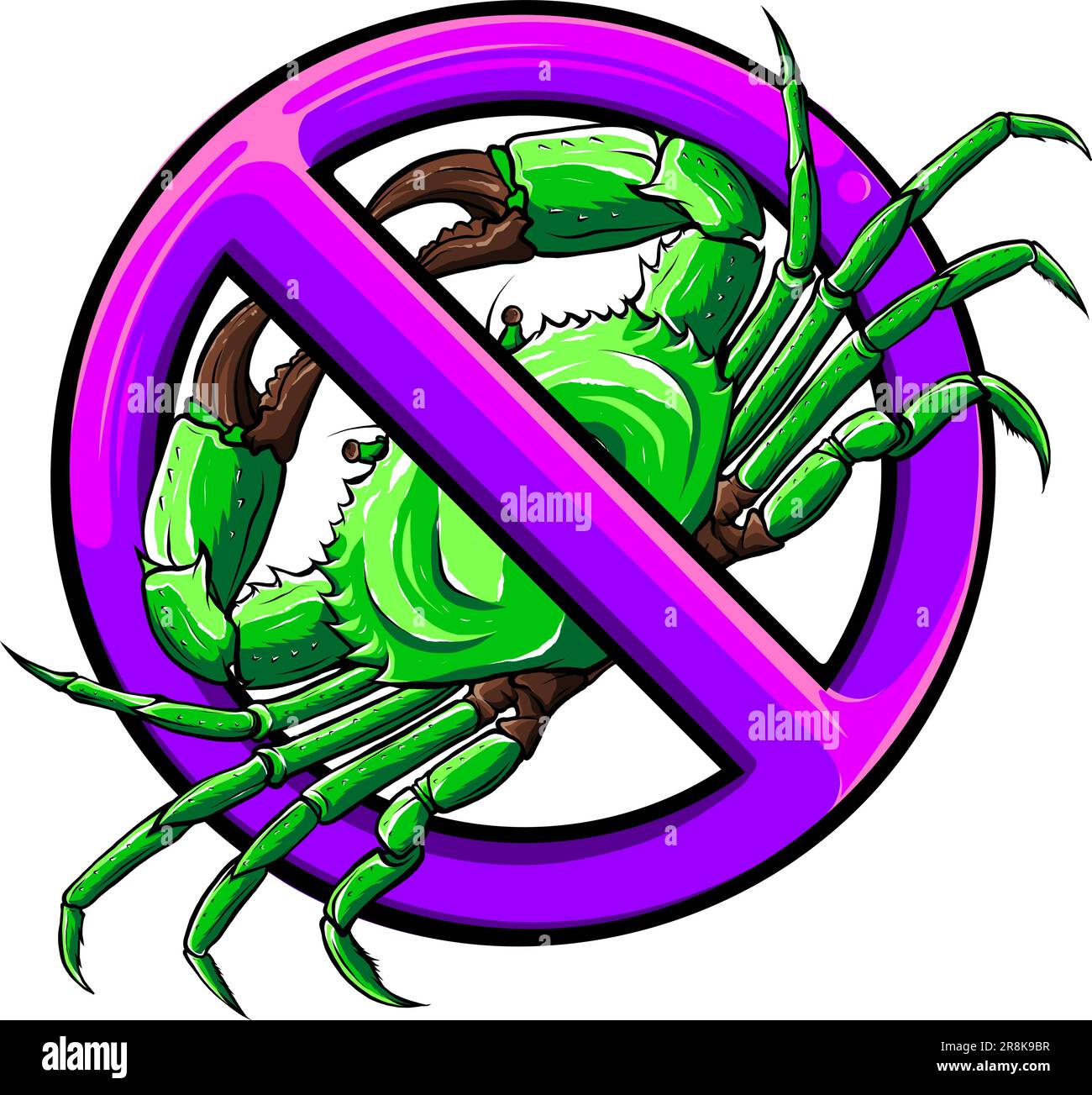 vector Allergy seafood prohibited icon on white background Stock Vector ...