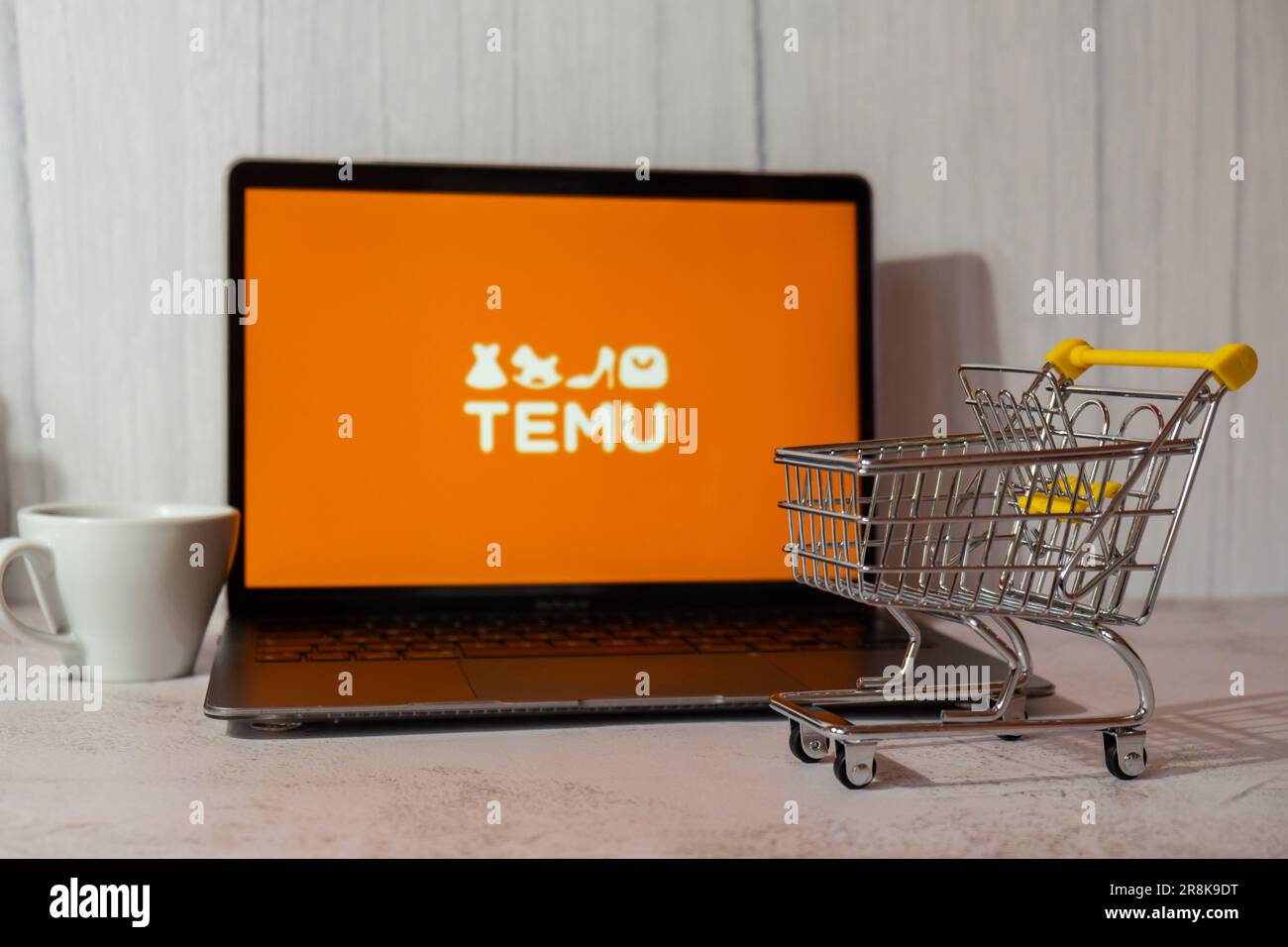 Gdansk, Poland - March 2023 Temu app icon in screen of MacBook Apple ...