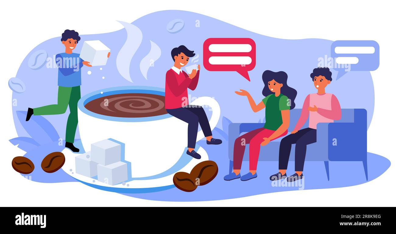 Group of friends drinking coffee Stock Vector Images - Alamy