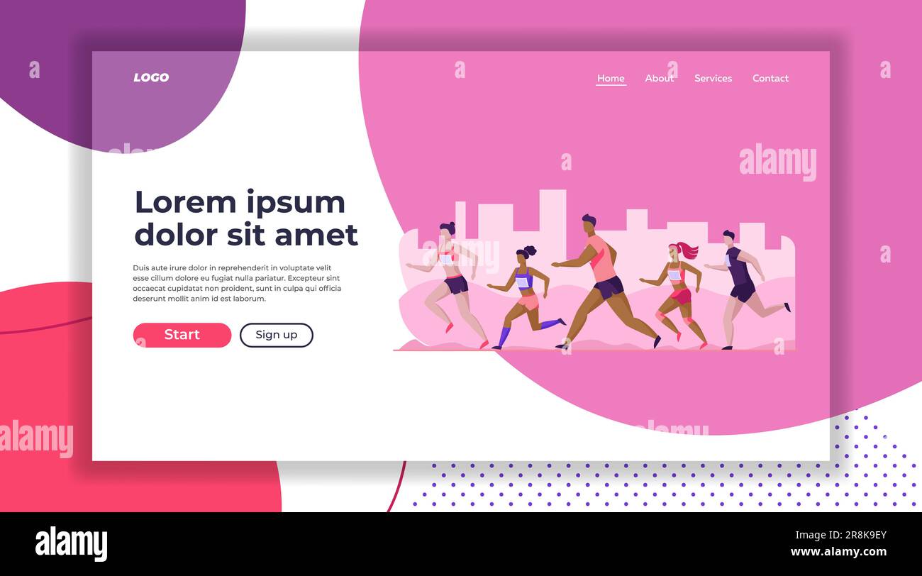 Group of sportsmen running marathon Stock Vector Image & Art - Alamy