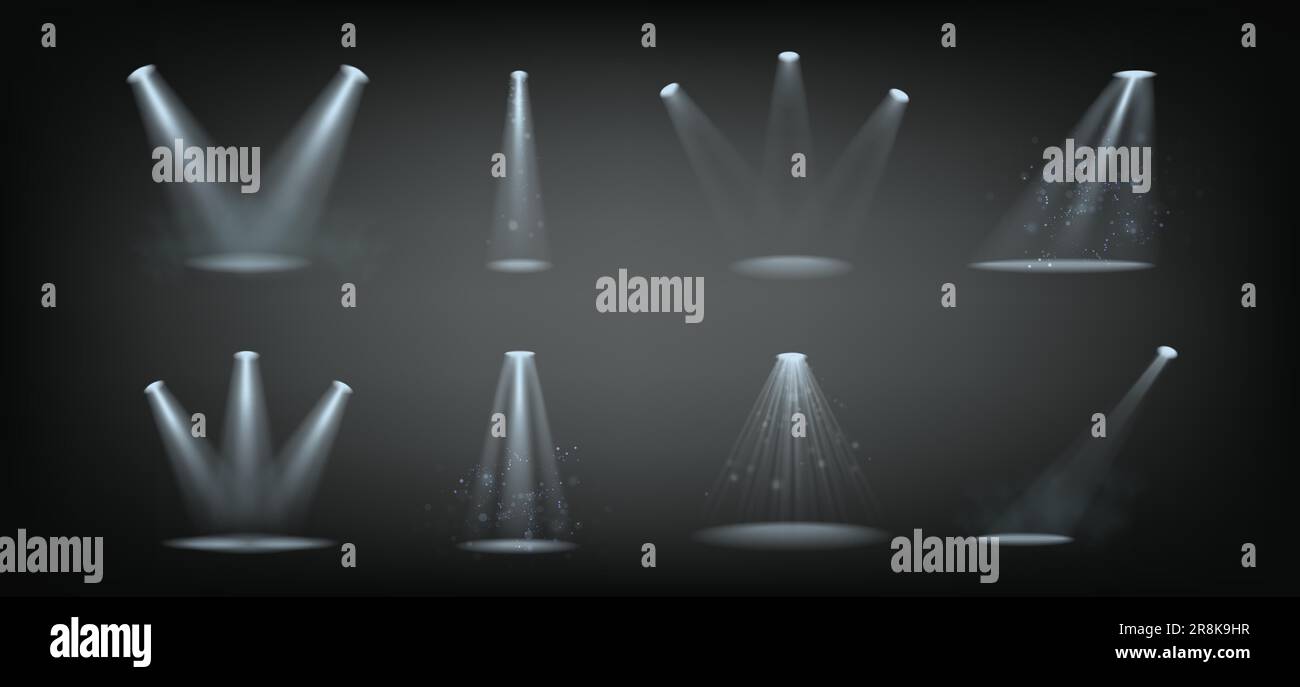 3d realistic vector illustration of light effect spotlight on ...