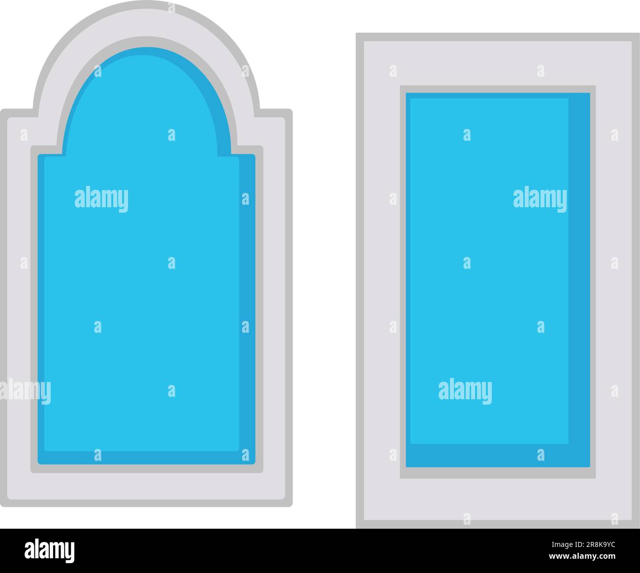 Windows classic and arched styles, architecture Stock Vector Image ...