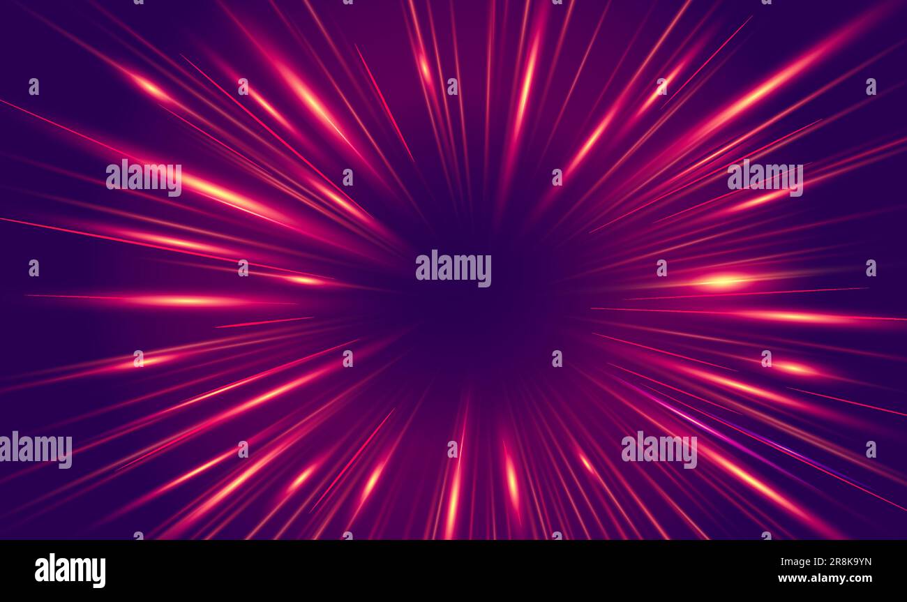 Red glowing lines and strong energy particles. Super energy radiation ...