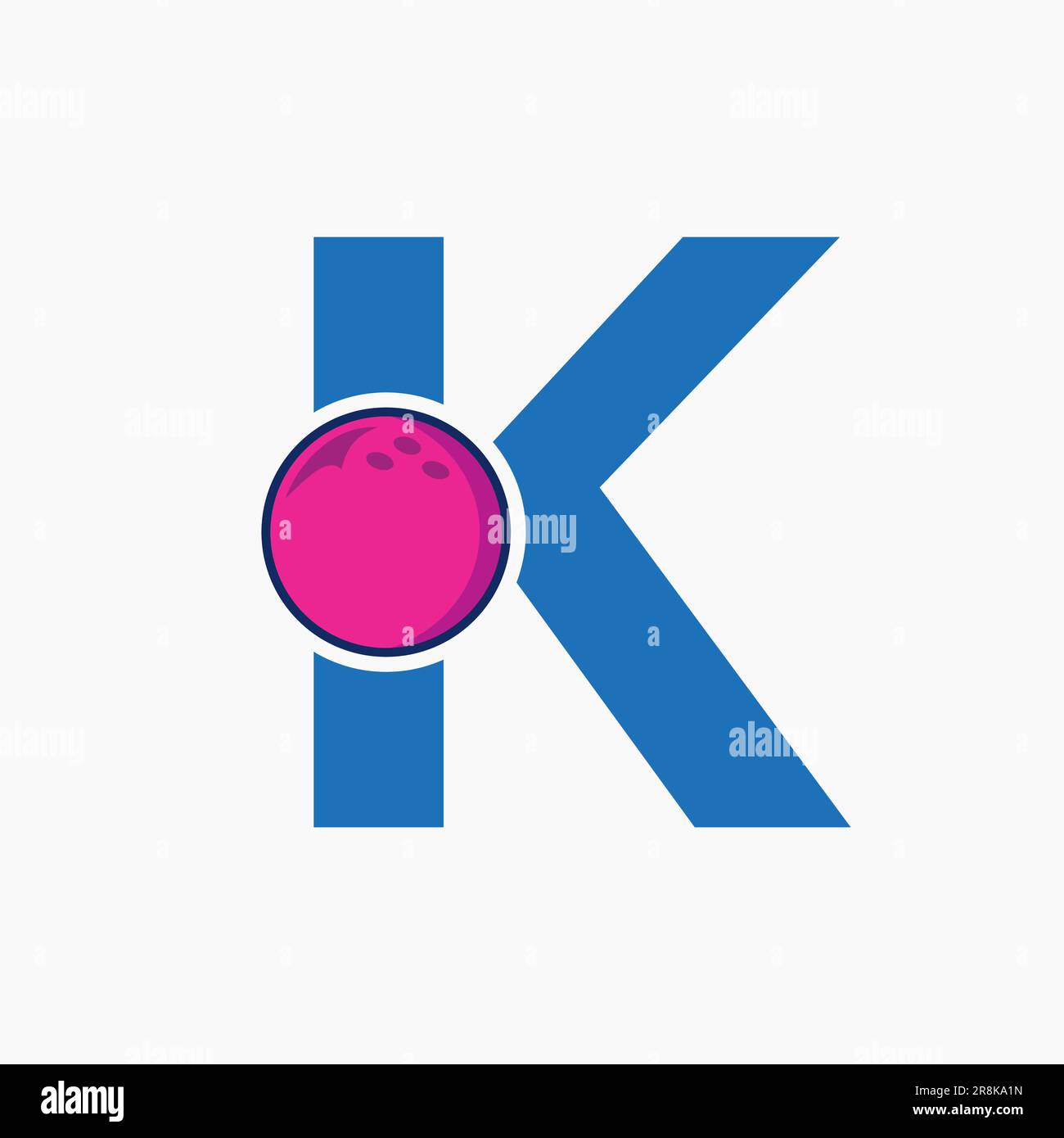 Bowling Logo Design On Letter K Concept. Bowling Sport Logotype Symbol ...