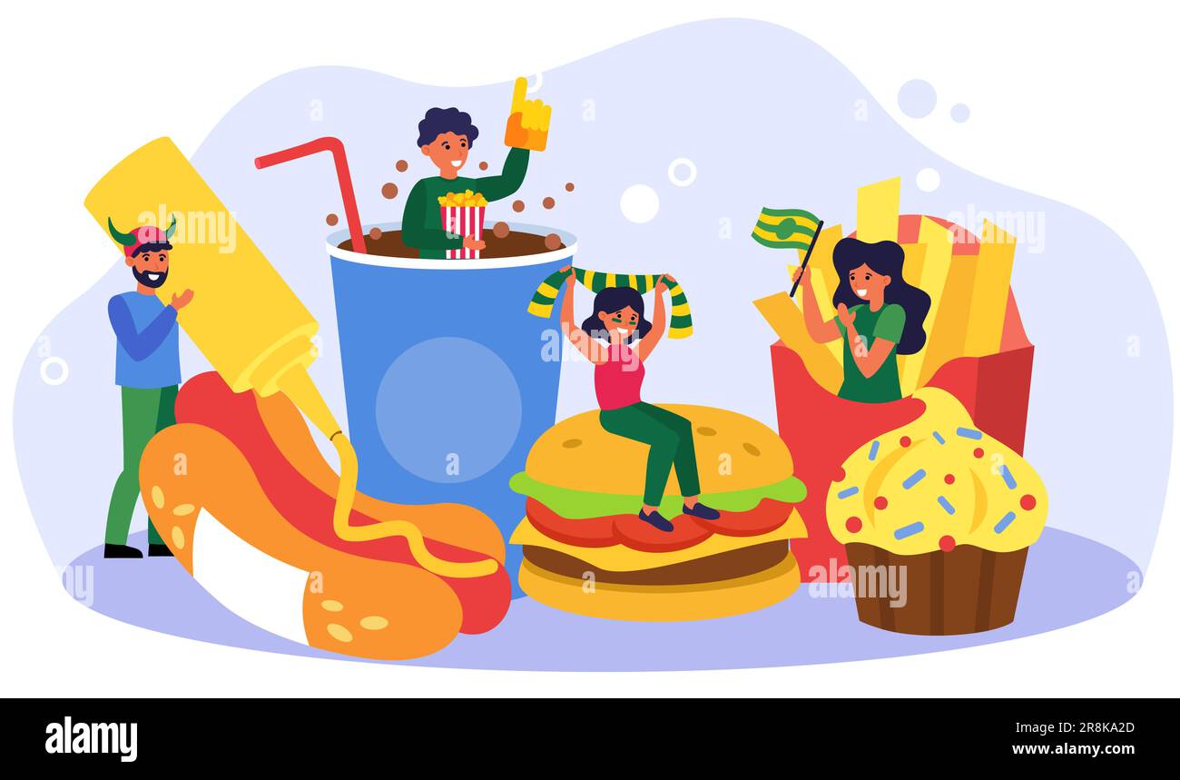 Soccer fan eating Stock Vector Images - Alamy