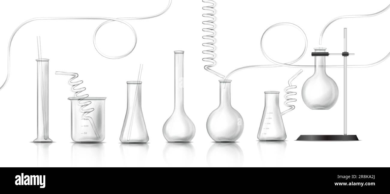 realistic vector icon. Laboratory equipment, lab glassware. Science and ...