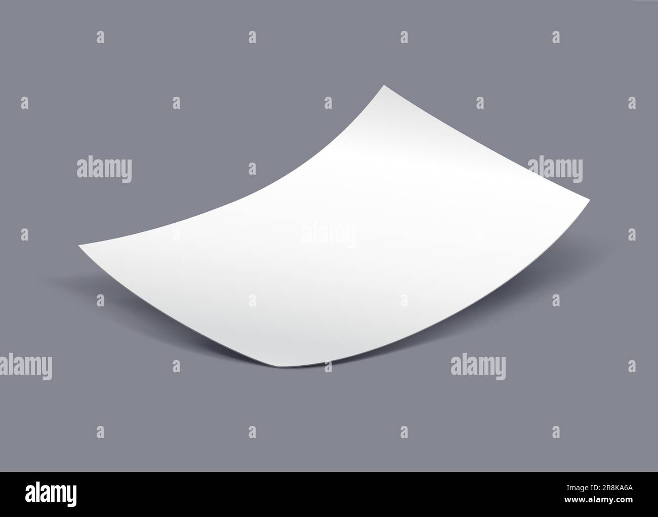 realistic vector illustration. Paper falling on gray background Stock ...