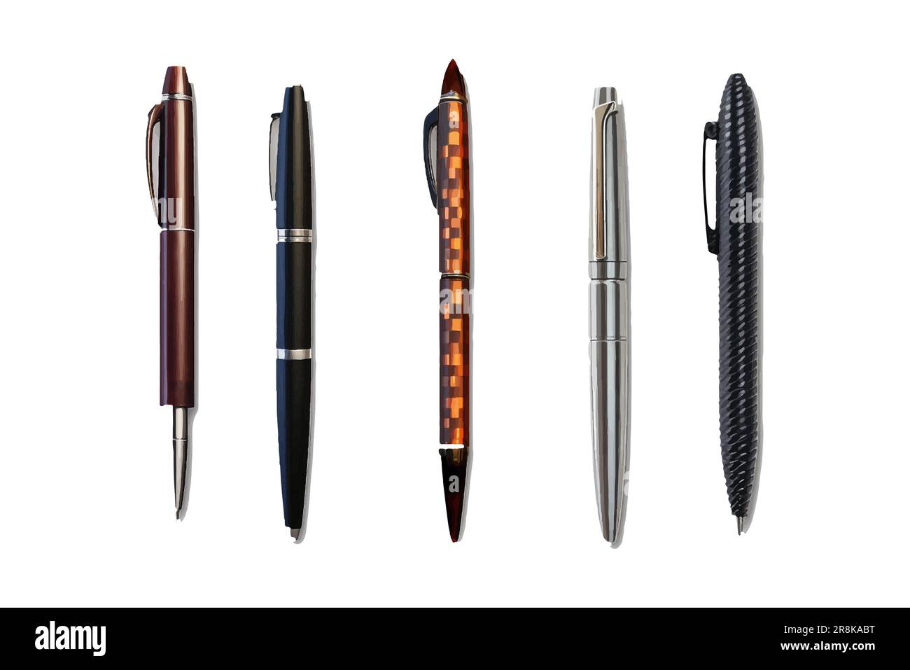 ui set vector illustration of colorful pen isolate on white background ...