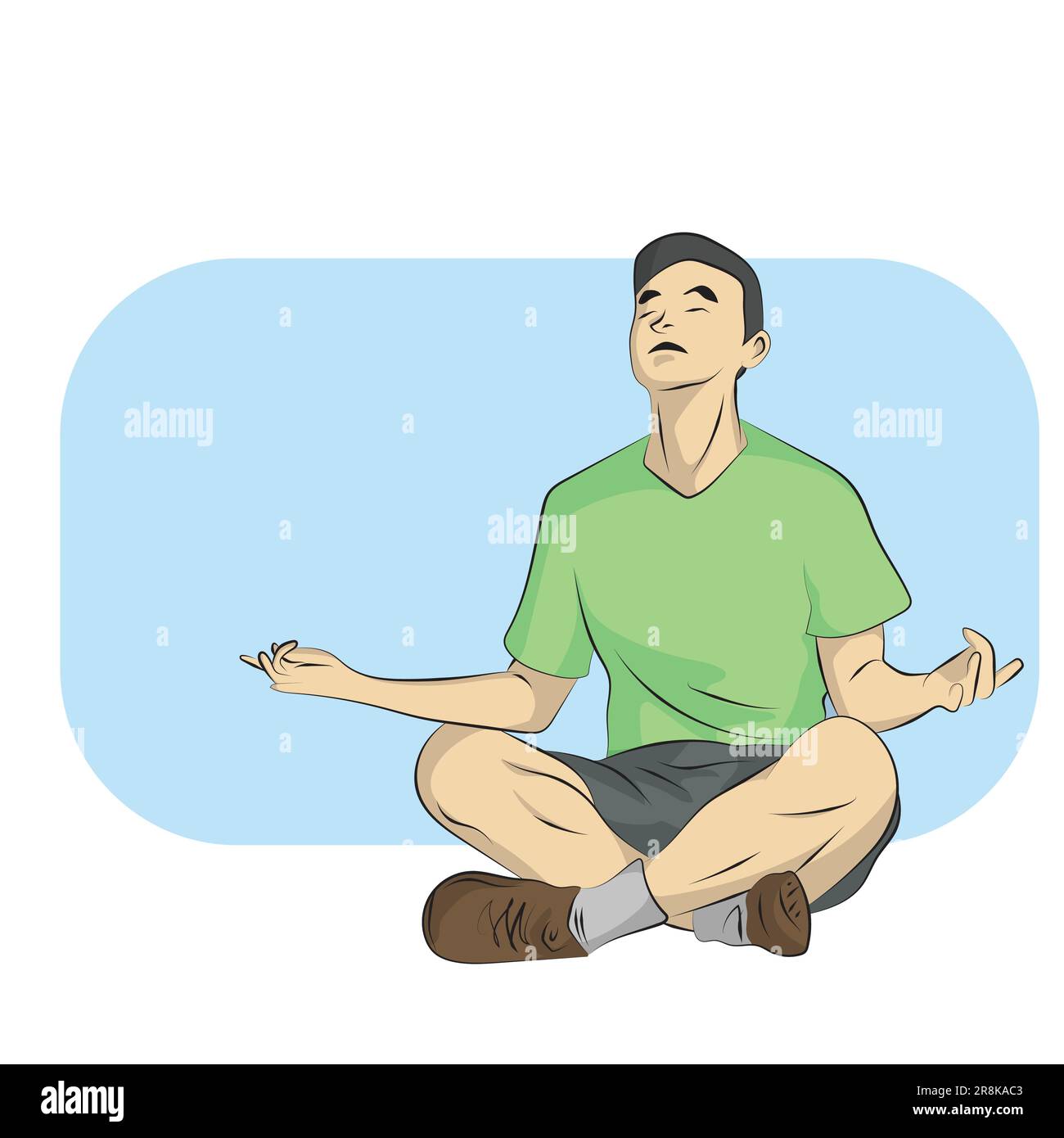 Man sitting on floor meditating Stock Vector Images - Alamy