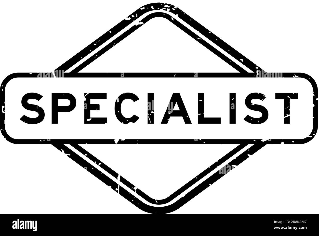 Grunge black specialist word rubber seal stamp on white background ...