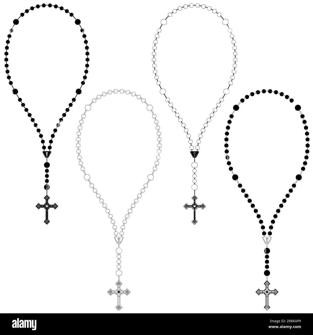 Vector design of rosary with christian cross, symbol of catholic religion Stock Vector Image ...