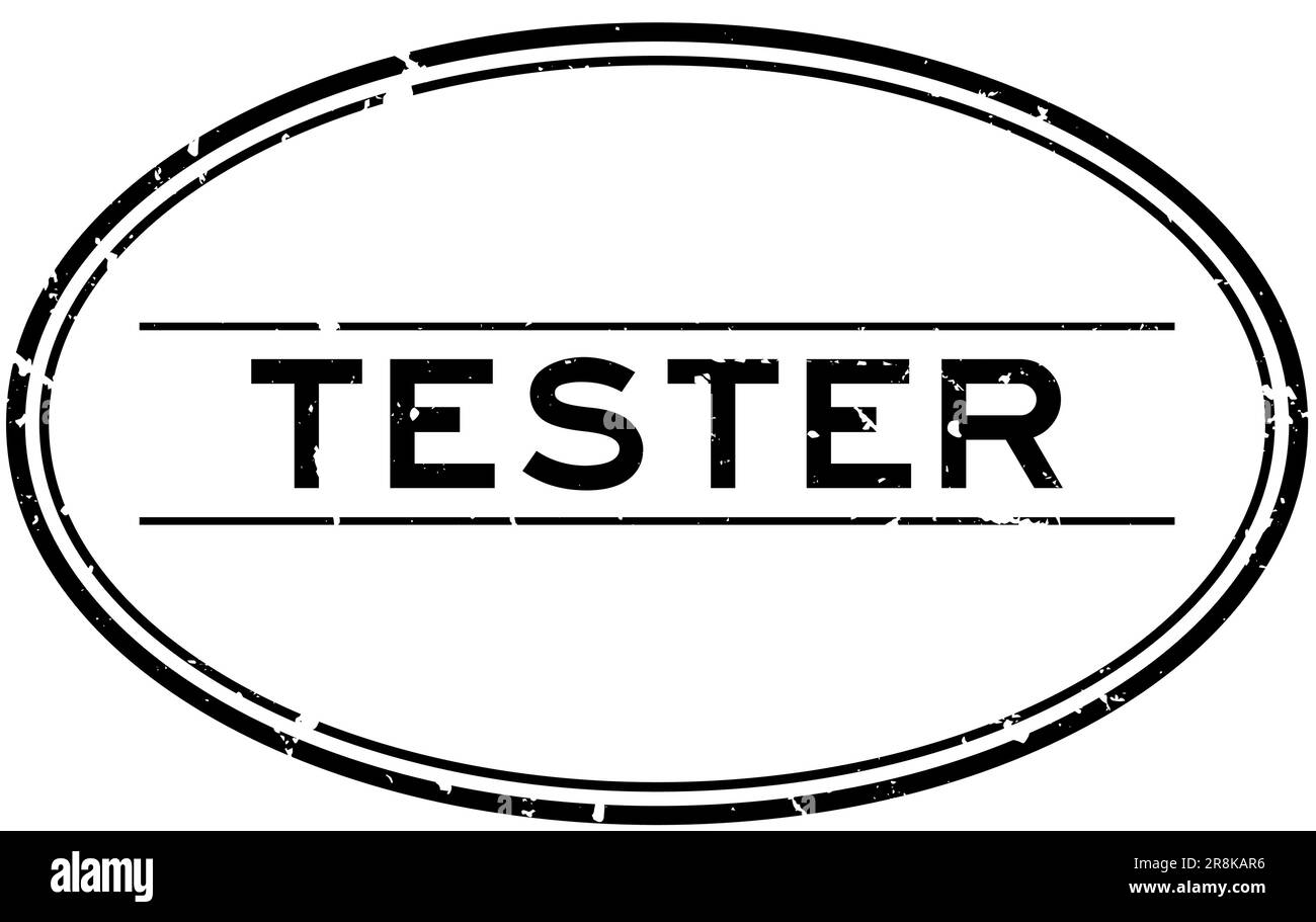 Grunge black tester word oval rubber seal stamp on white background ...