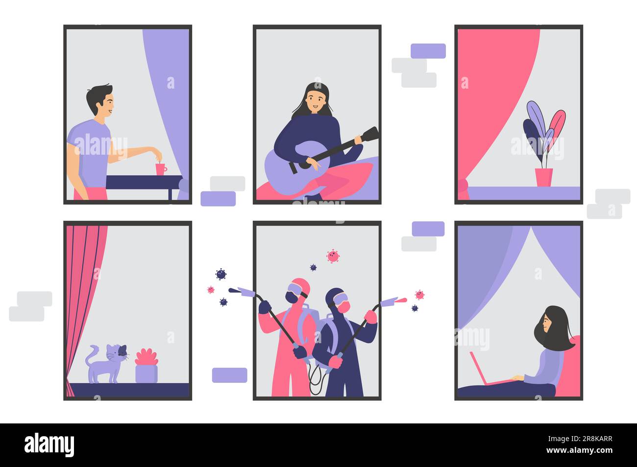 Cat apartment window Cut Out Stock Images & Pictures - Alamy