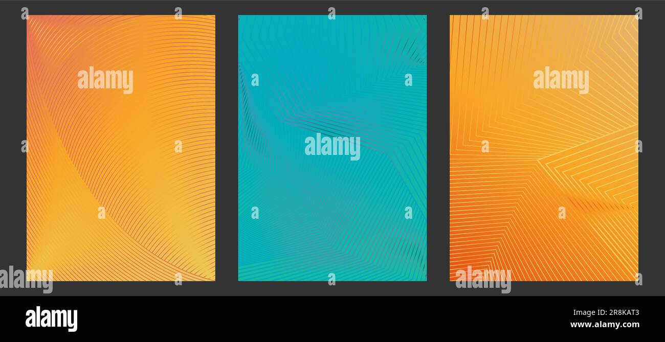 Colorful linear composition. A set of layouts for the design of banners ...