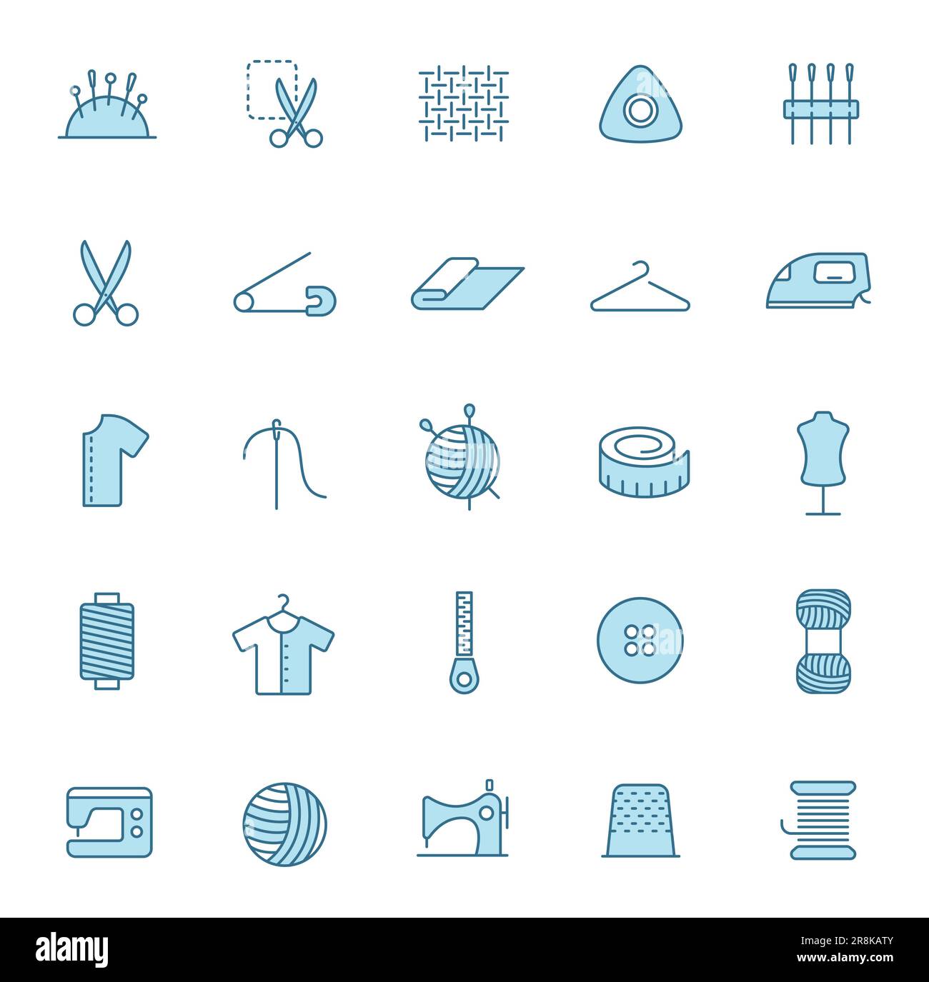 sewing line filled vector icons in two colors Stock Vector Image & Art ...