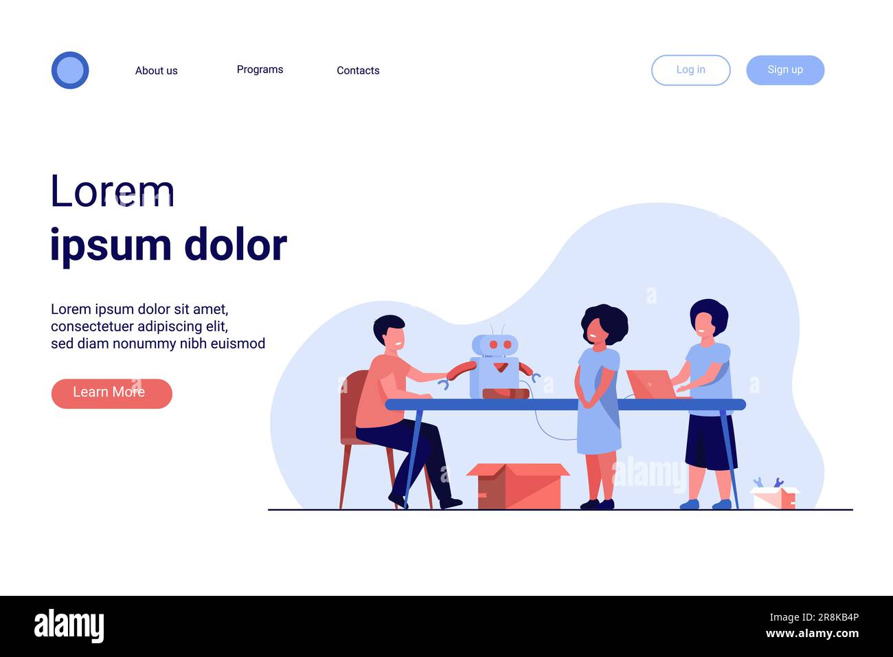 Children presenting cyborg at robotics class Stock Vector Image & Art ...