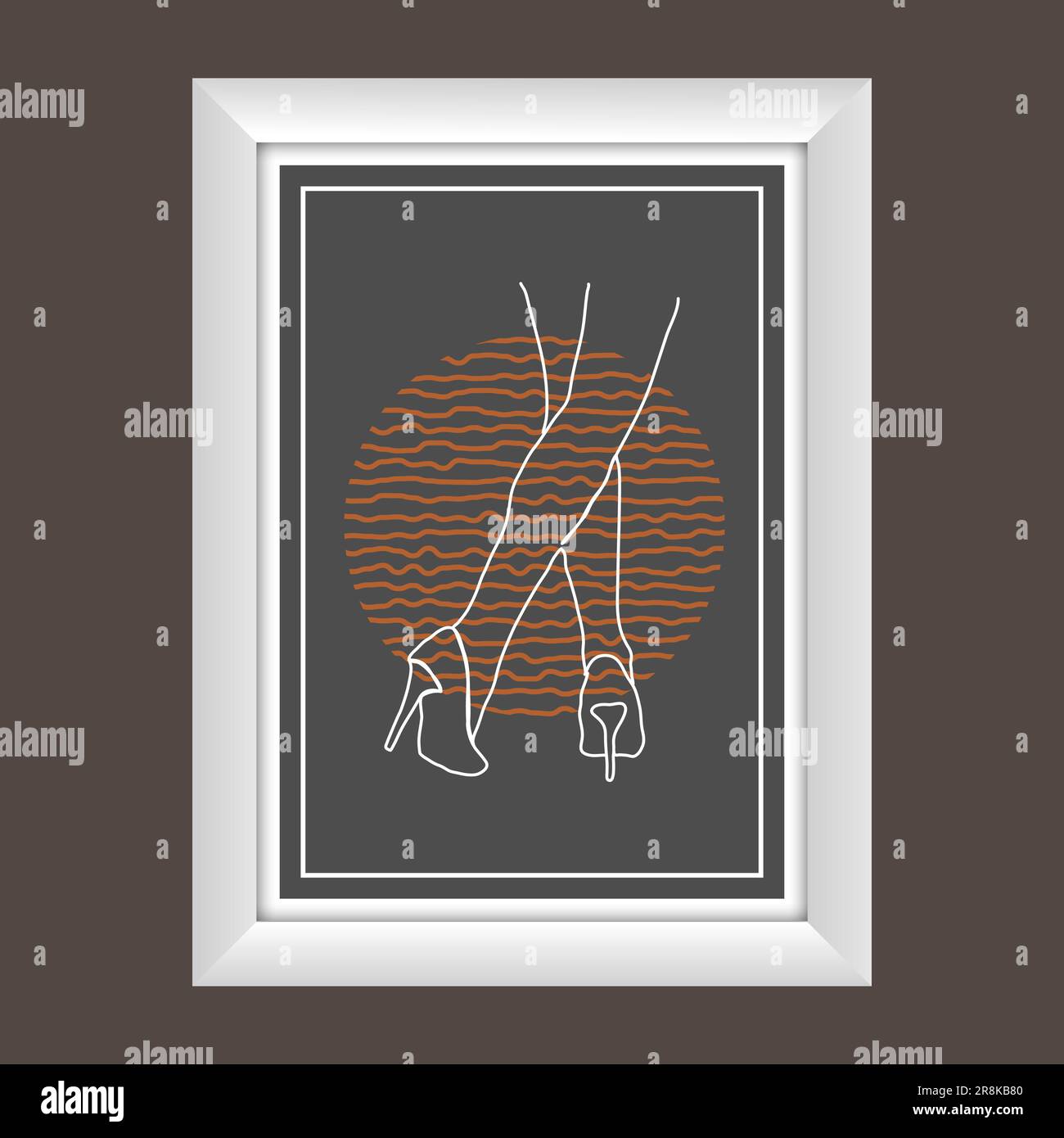 The layout of the painting for wall design. Abstract women's feet in ...