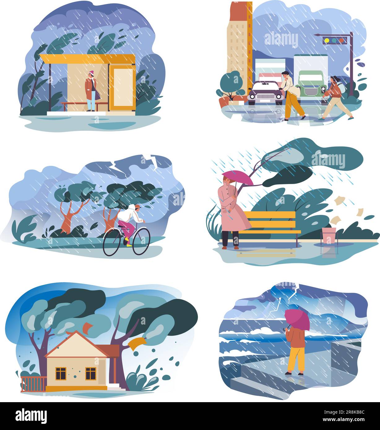 Extreme weather pouring rain storm Stock Vector Images - Alamy