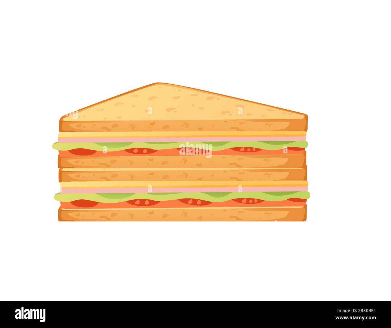 Triangle sandwich with ham cheese lettuce and tomato vector ...