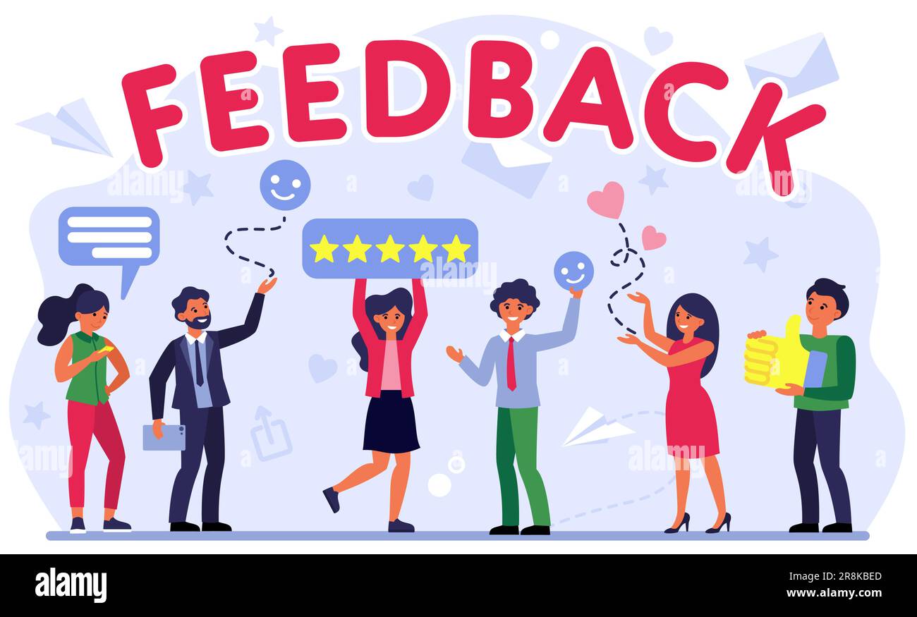 Customer feedback assessment flat vector illustration Stock Vector ...