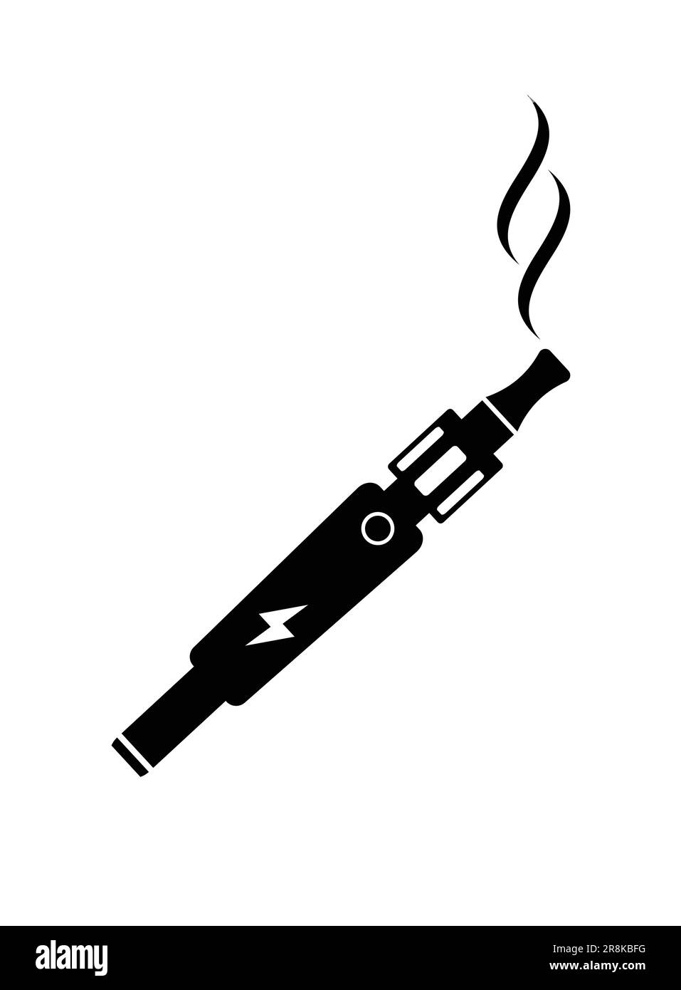 classic simple vaping e electronic cigarette smoking icon sign symbol vector isolated on white ...