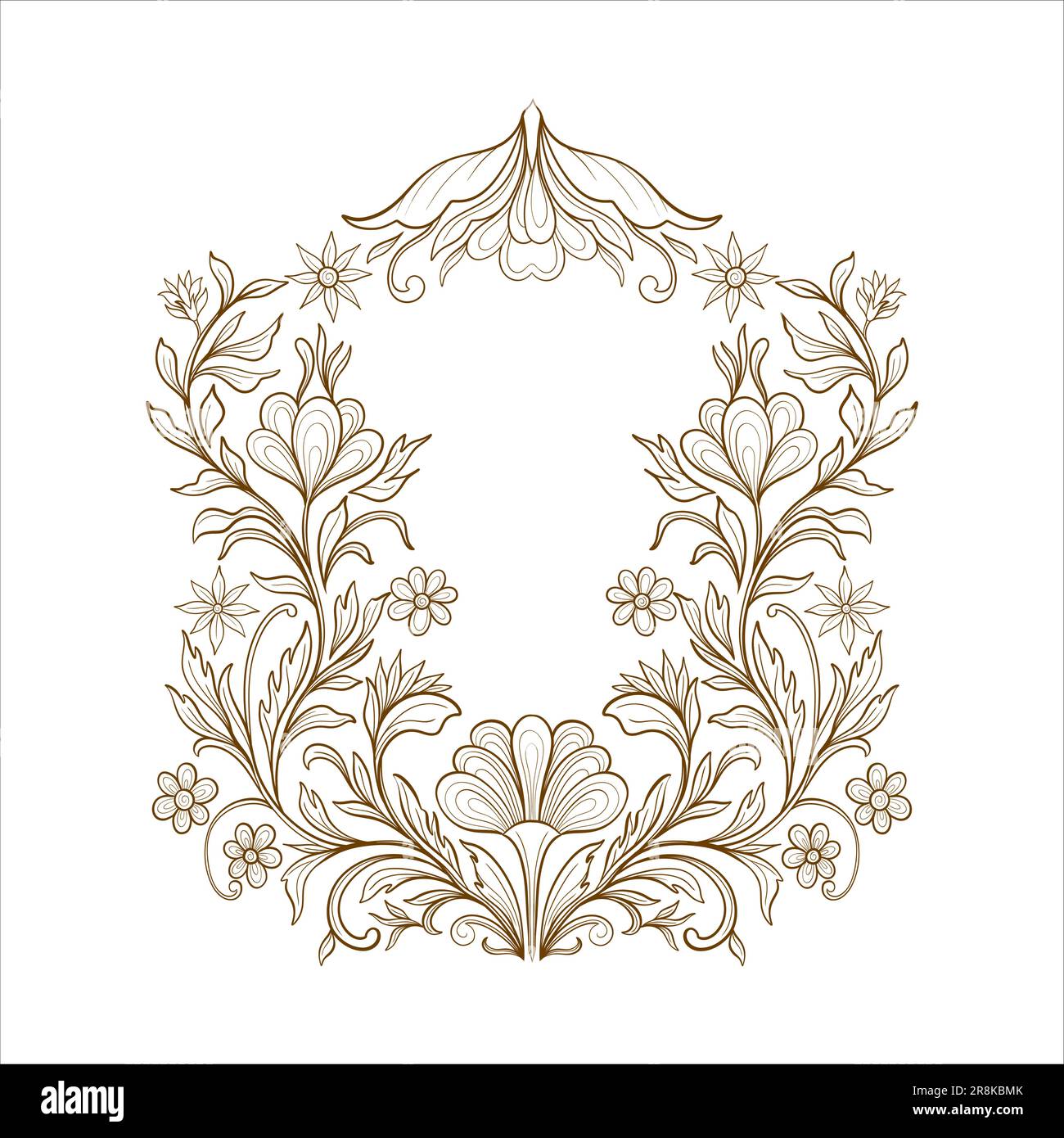 Decorative mughal ornamental frame for design. Vintage traditional ...