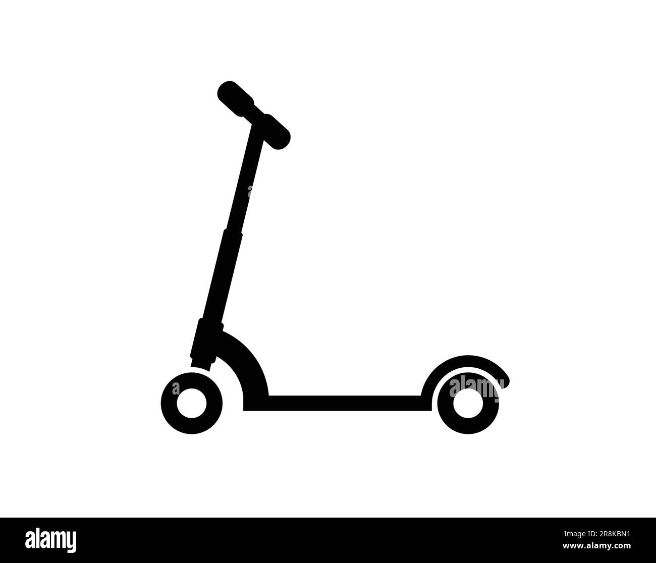 simple classic folding push scooter silhouette symbol vector isolated ...