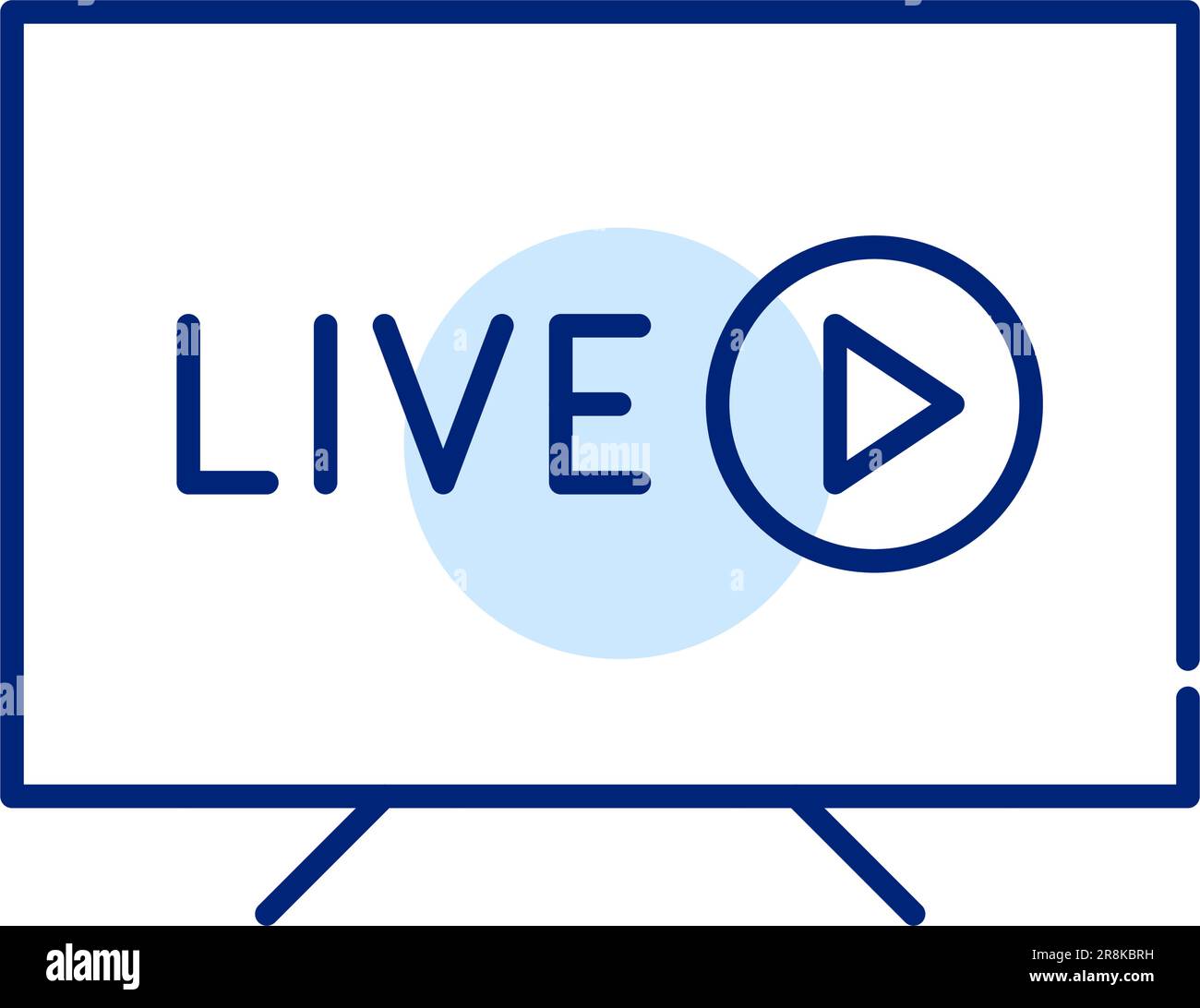 Live streaming video on a tv set. Pixel perfect, editable stroke icon ...