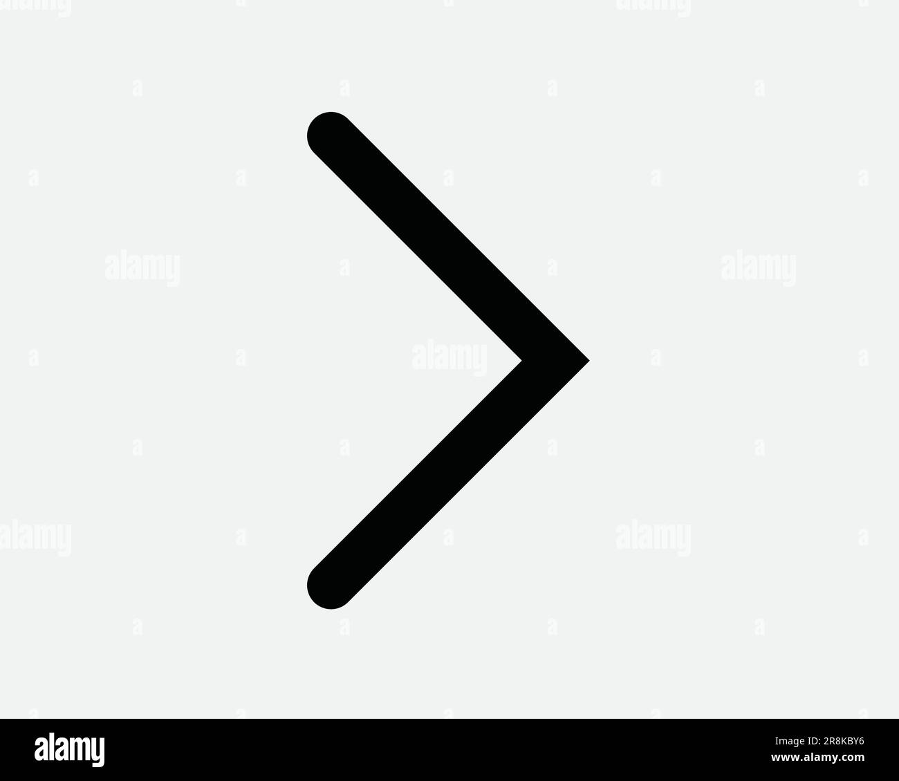 Right Arrow Icon Pointer Navigation Direction Path Route Forward Next Skip Black White Sign