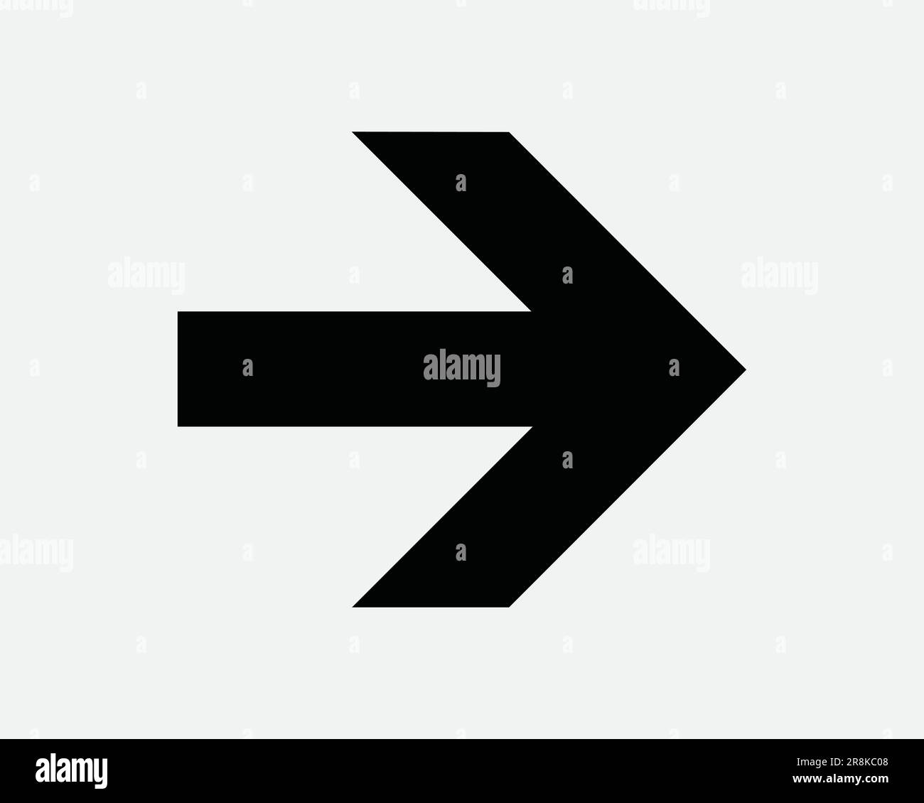 Right Arrow Point Icon. Route Navigation Path Direction Next Skip Forward Progress. Black White ...
