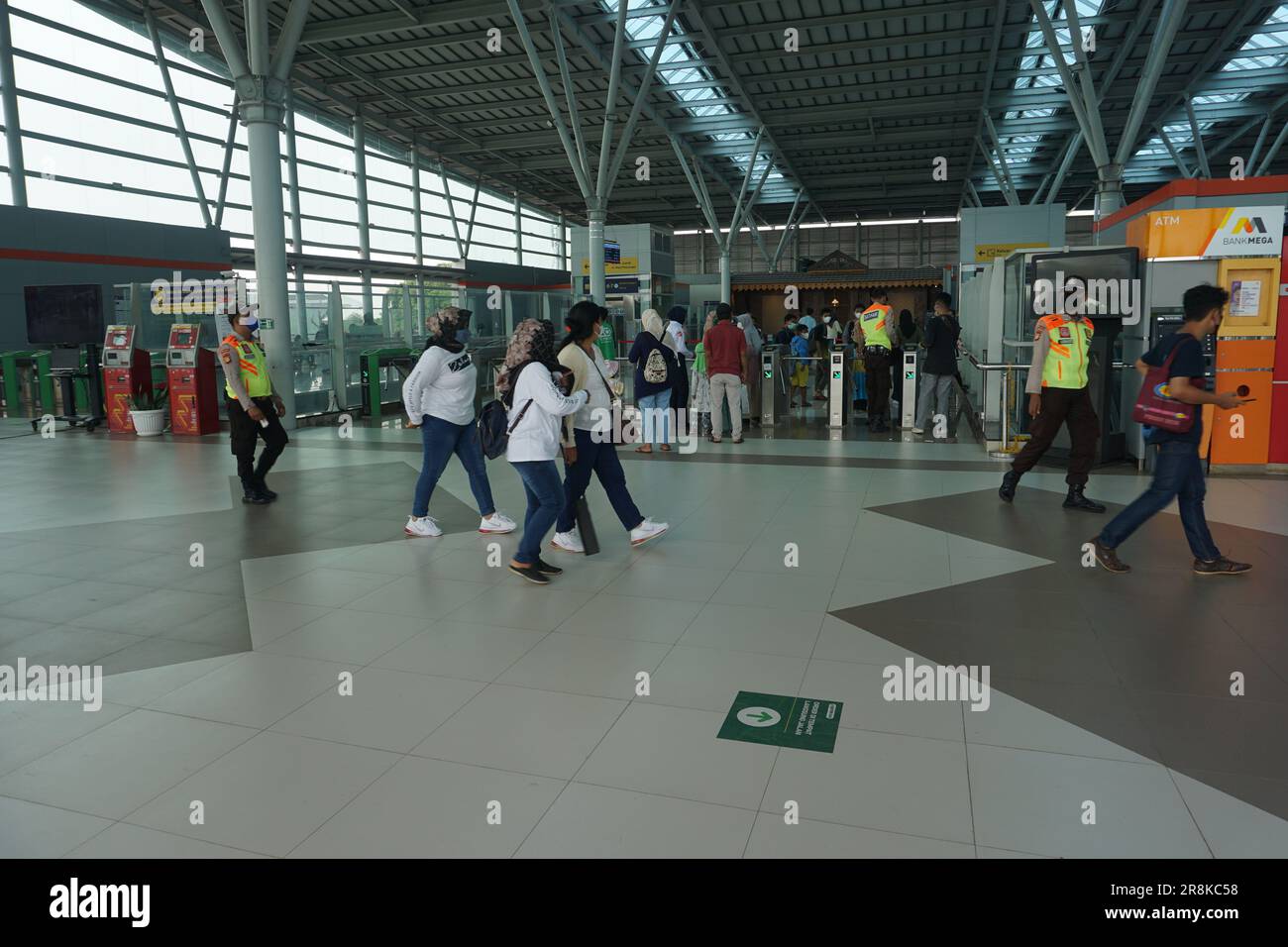 you can see the train security giving instructions to train passengers ...