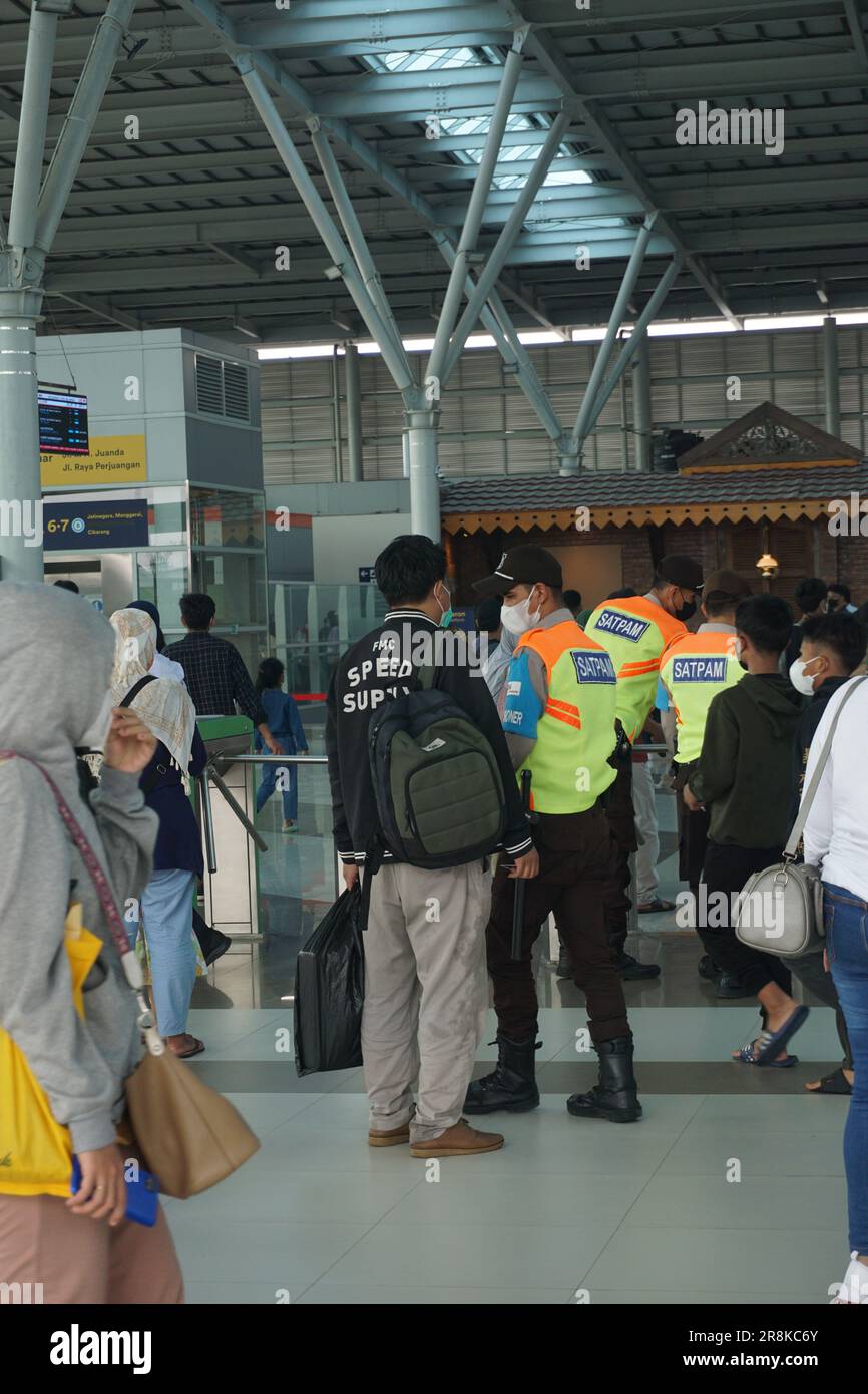 you can see the train security giving instructions to train passengers ...