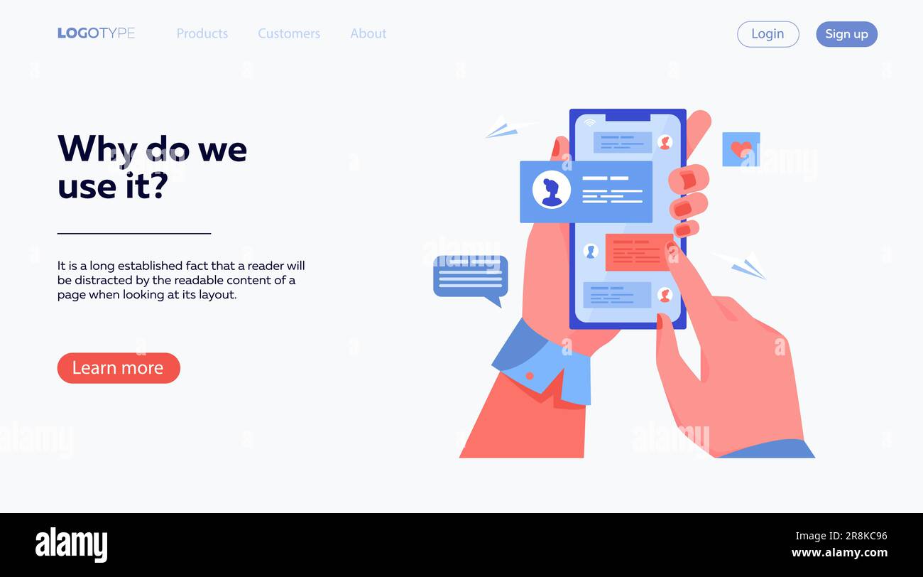 Human hand holding mobile phone with text messages Stock Vector Image ...