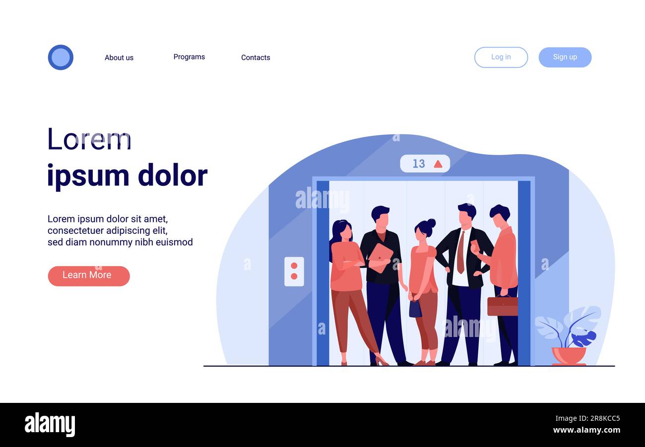 Employees using office building lift Stock Vector Image & Art - Alamy