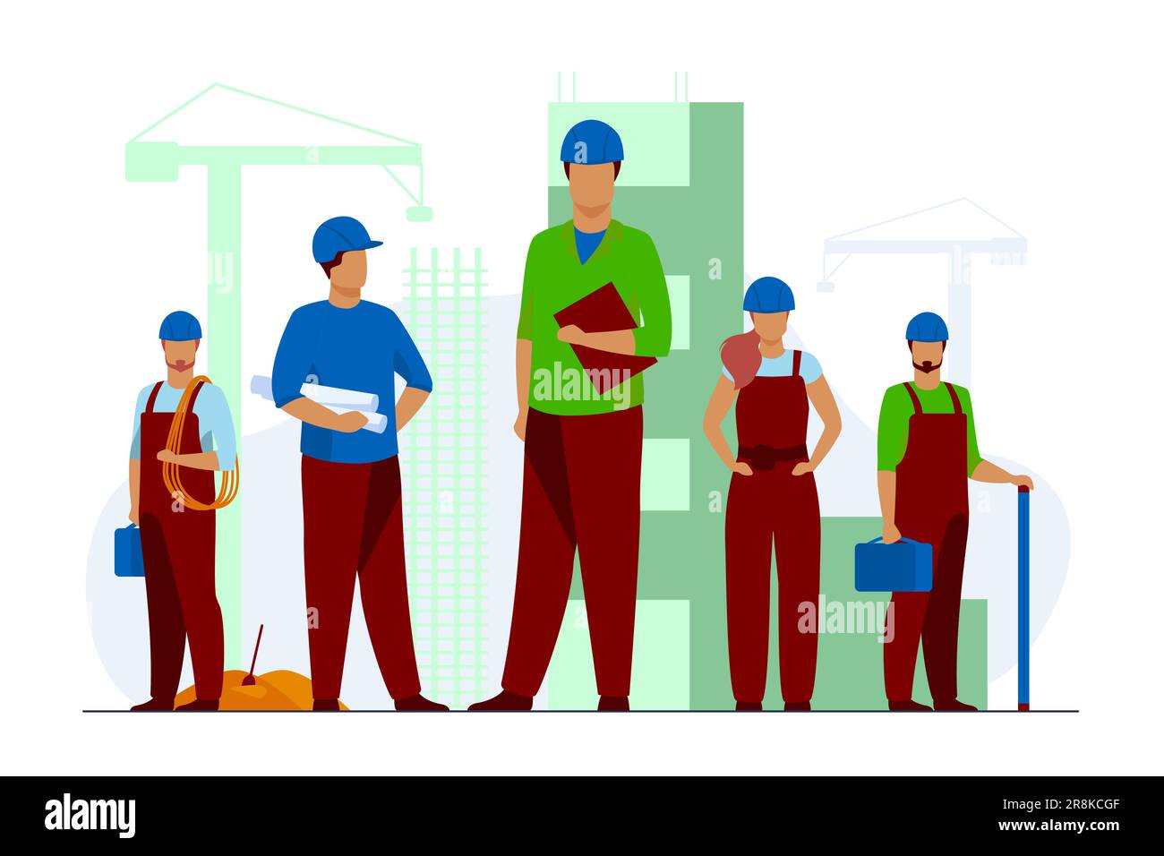 Construction team working on site Stock Vector Image & Art - Alamy