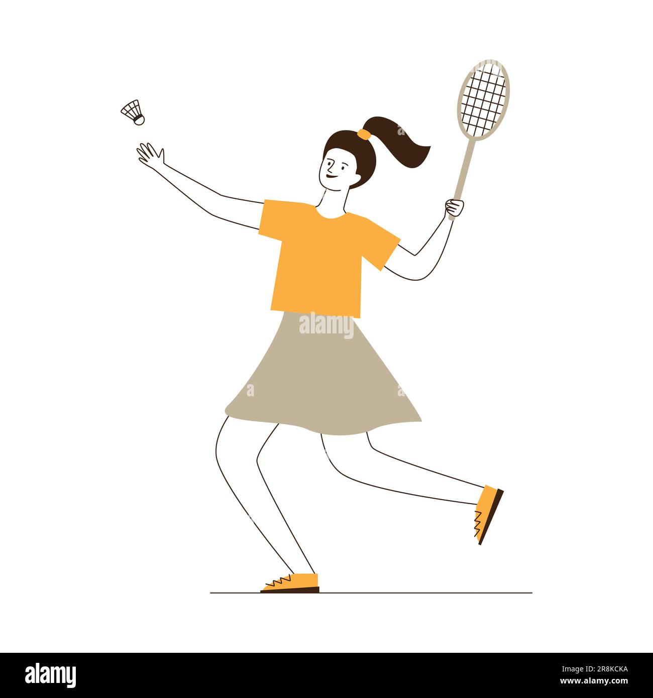 Female badminton player Stock Vector Images - Alamy