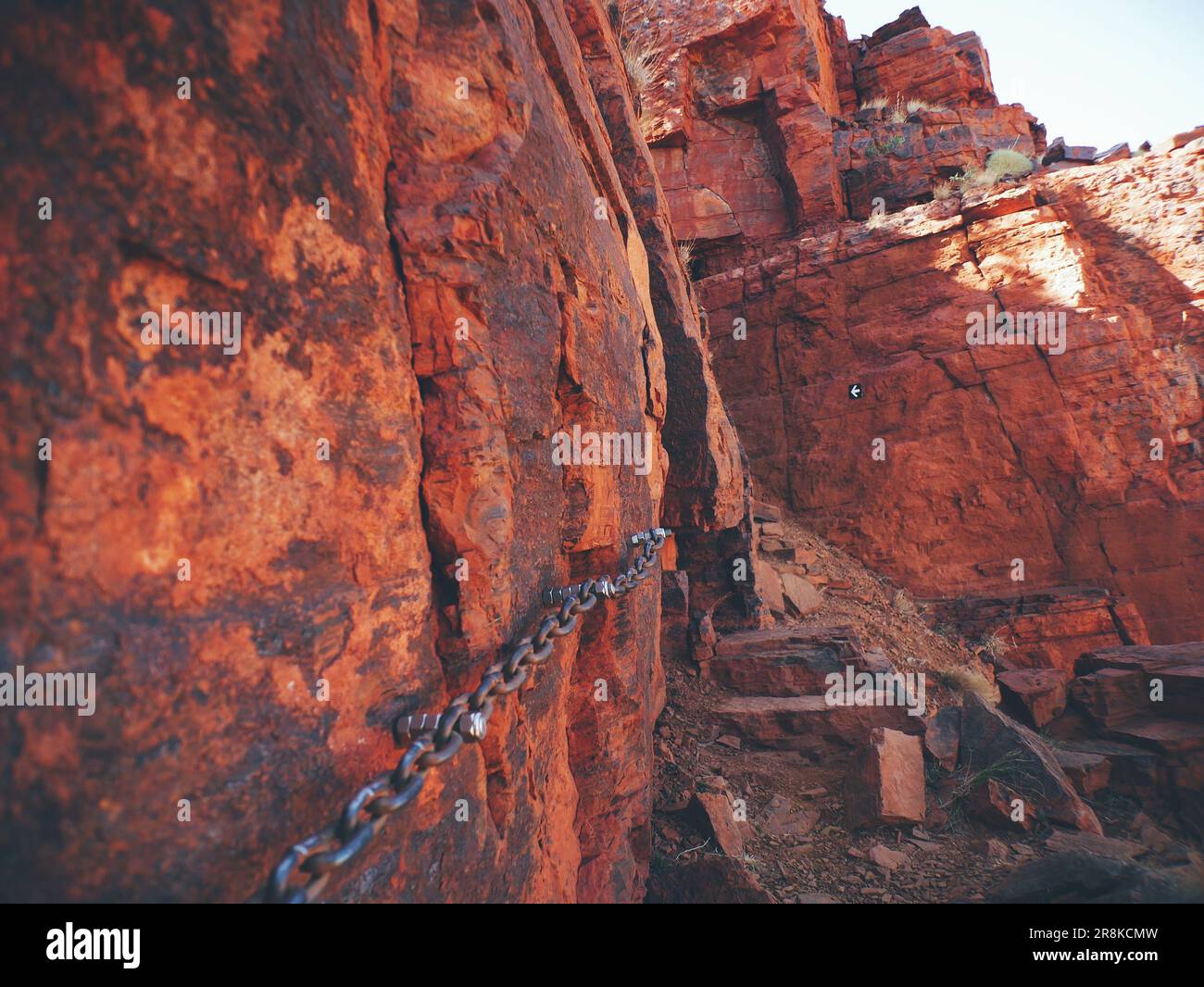Chain Handrail, Karijini National Park Western Australia Stock Photo ...