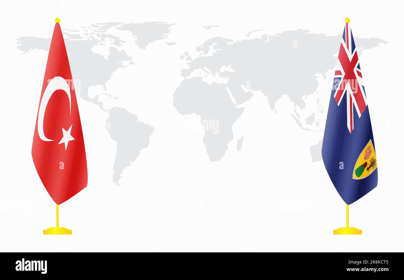 Turkey and Turks and Caicos flags for official meeting against ...
