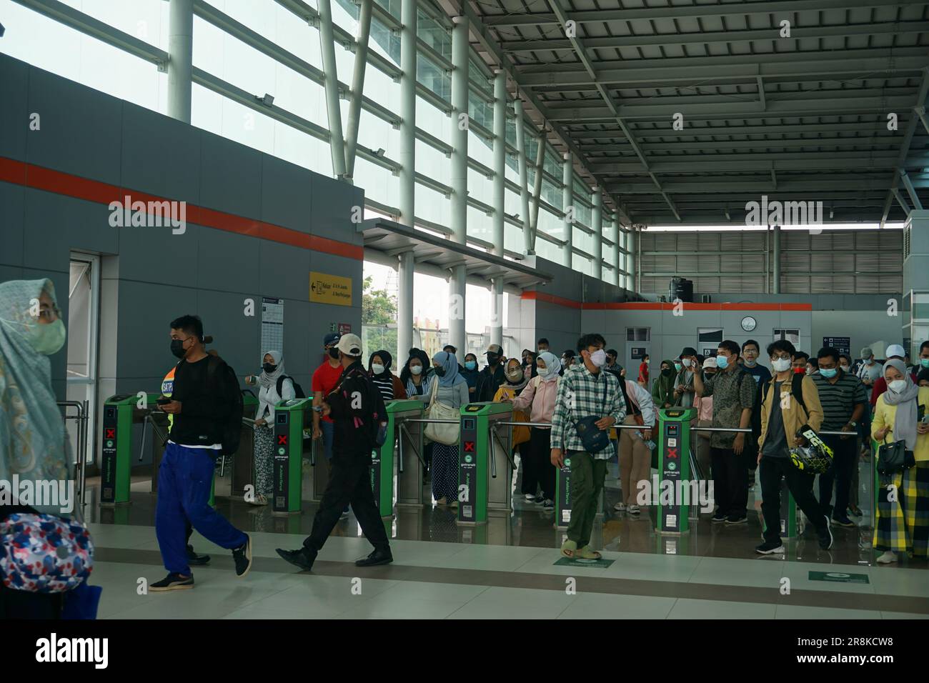 you can see the train security giving instructions to train passengers ...