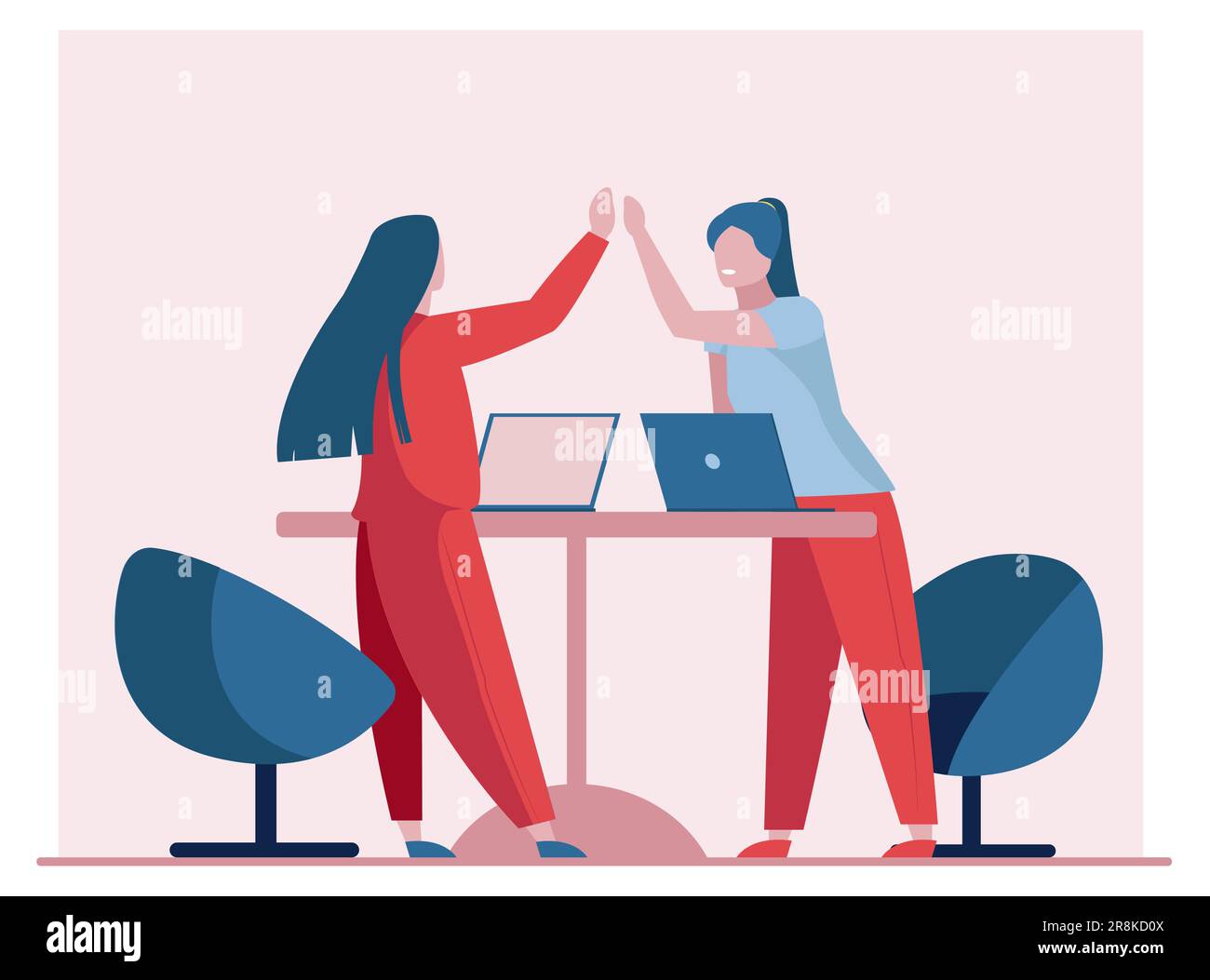 Cheerful team celebrating successful Stock Vector Images - Alamy