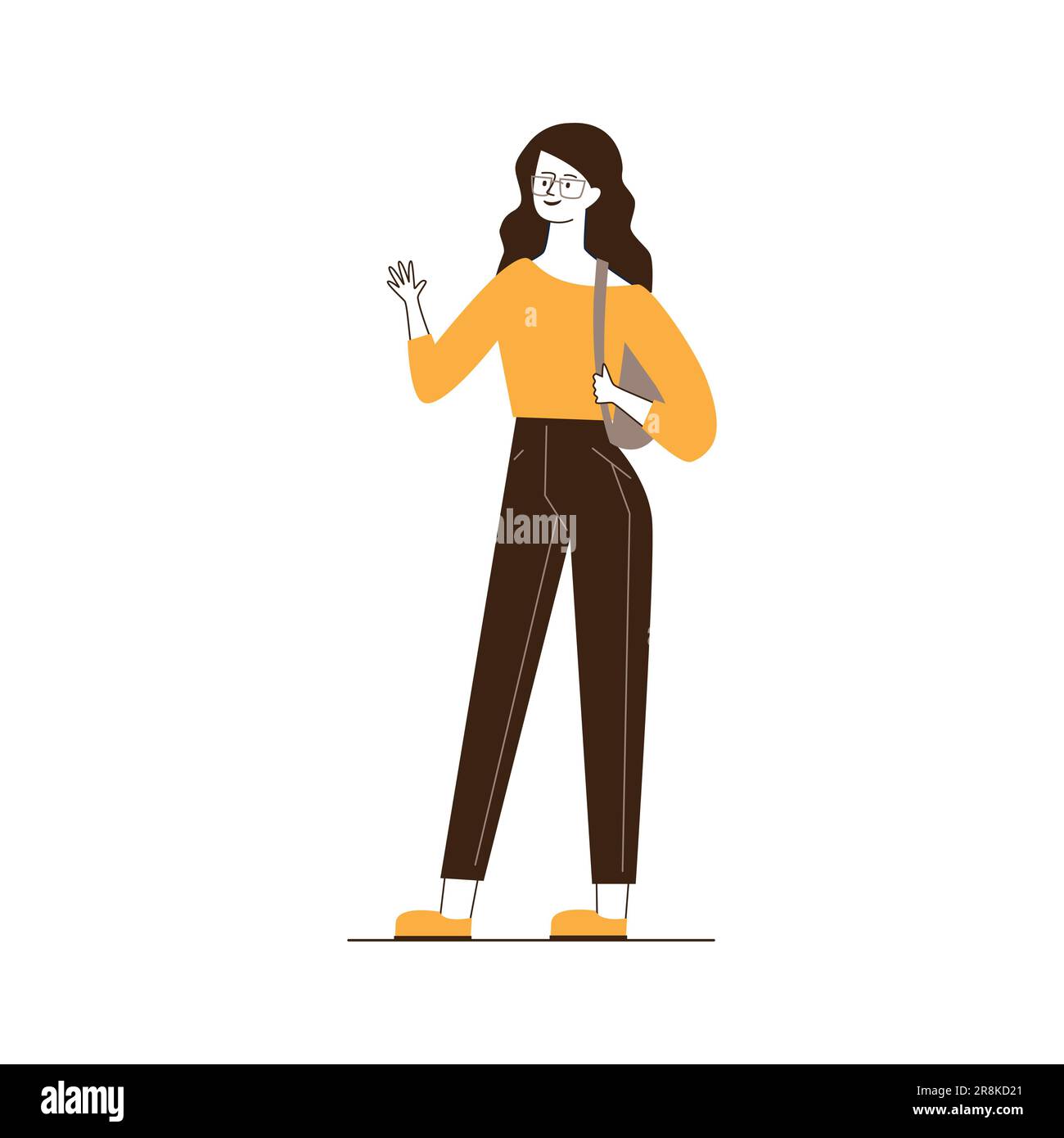 Cartoon waving woman hi-res stock photography and images - Alamy