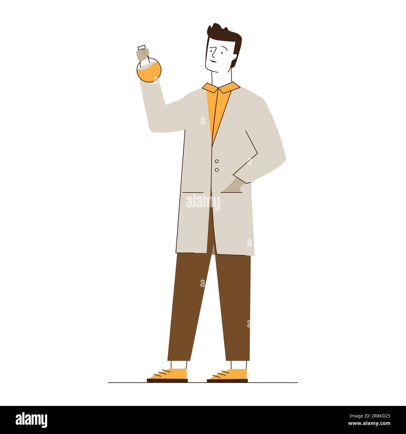 Lab assistant holding chemical flask Stock Vector Image & Art - Alamy