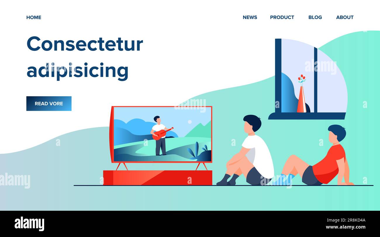 Children watching movie or show at home Stock Vector Image & Art - Alamy