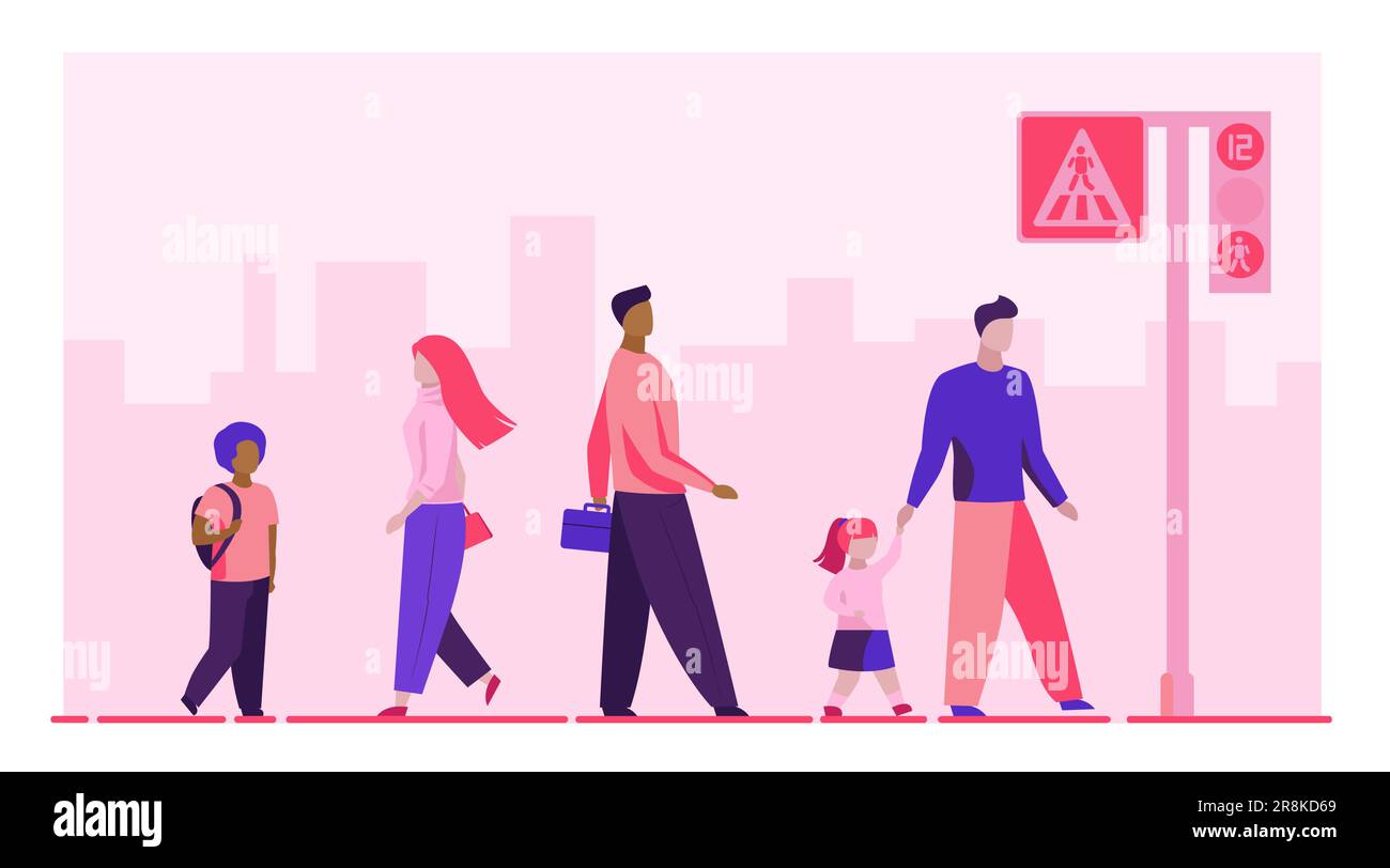 Pedestrians crossing street Stock Vector Image & Art - Alamy