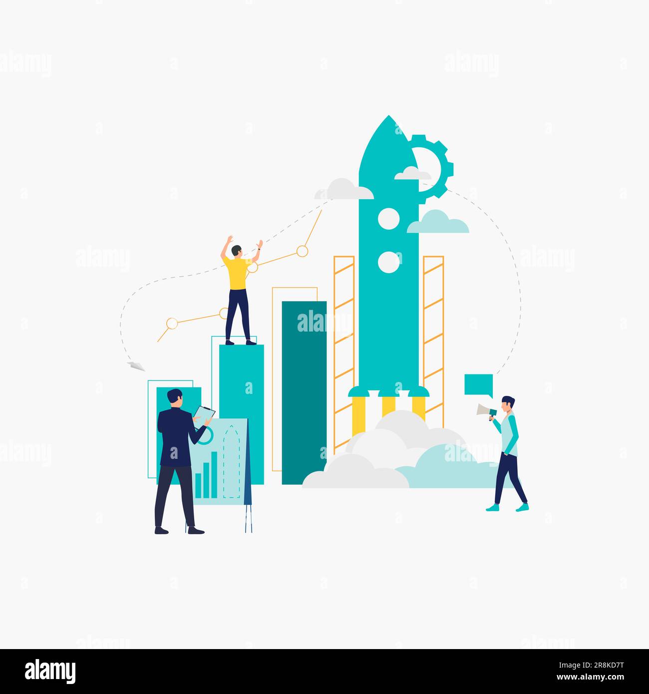 Startup flat icon Stock Vector Image & Art - Alamy