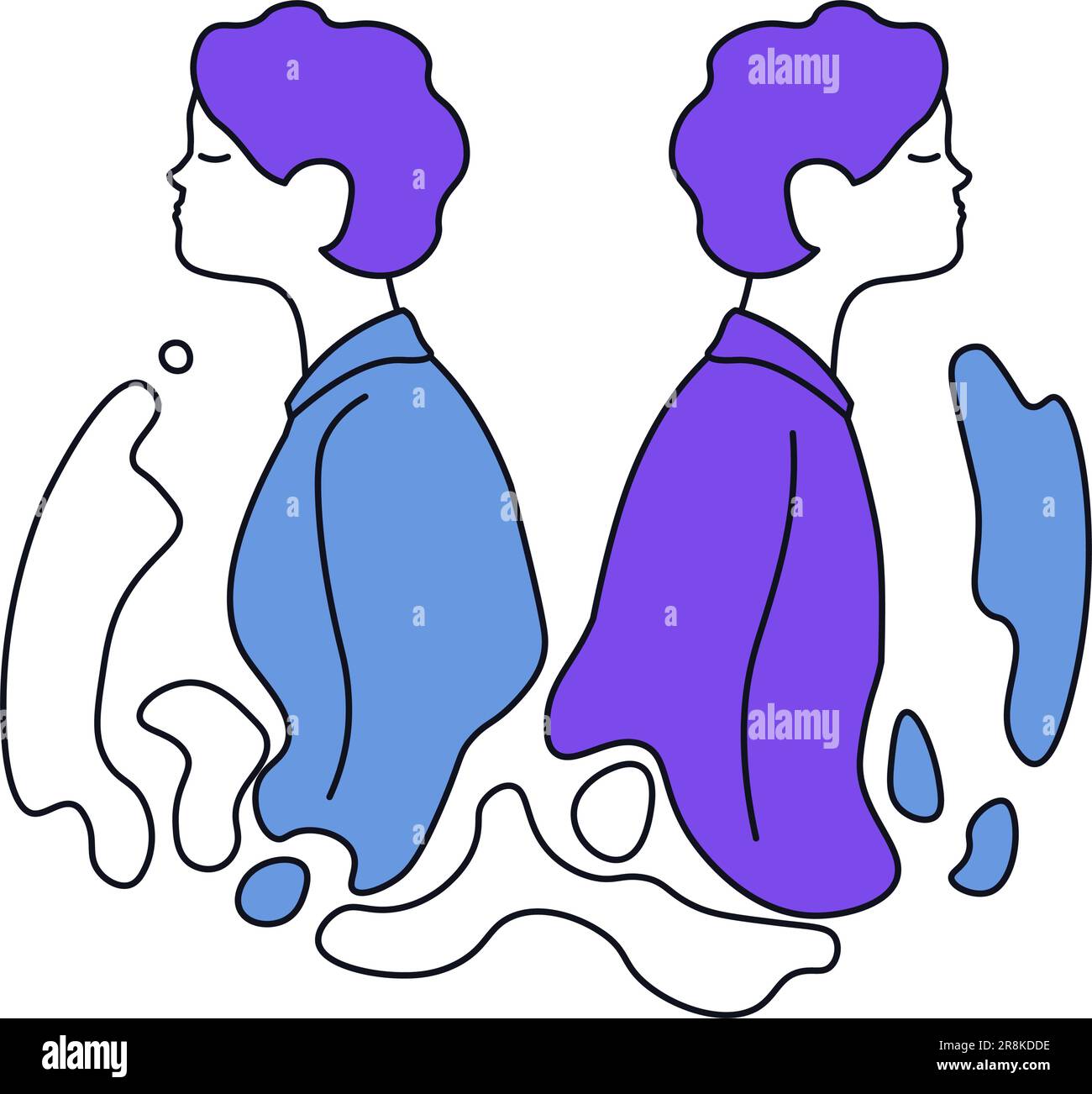 Zodiac sign of Gemini or Twins, astrology symbol Stock Vector Image ...