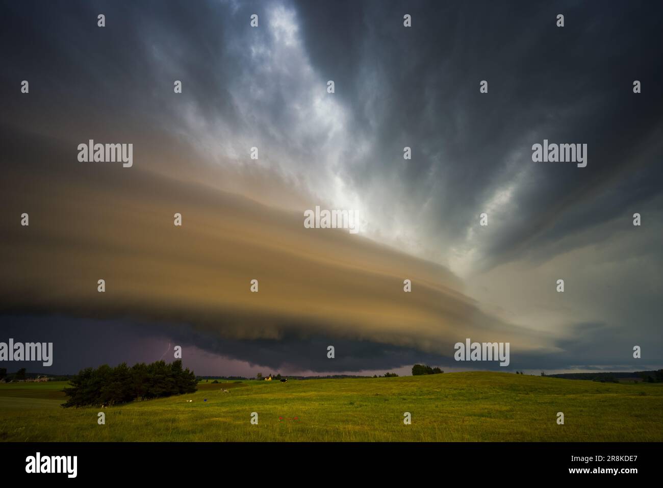 Angry supercell storm influenced by Climate change. Dangerous storm ...