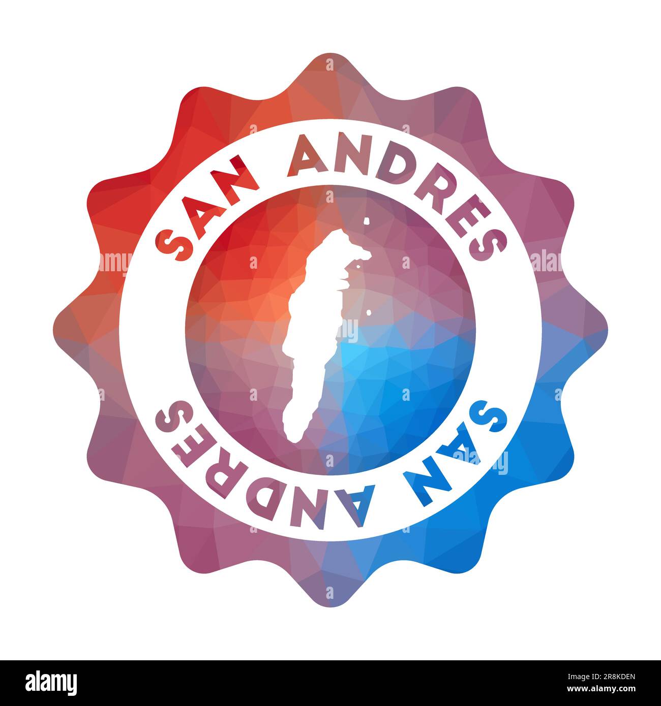 San Andres low poly logo. Colorful gradient travel logo of the island ...