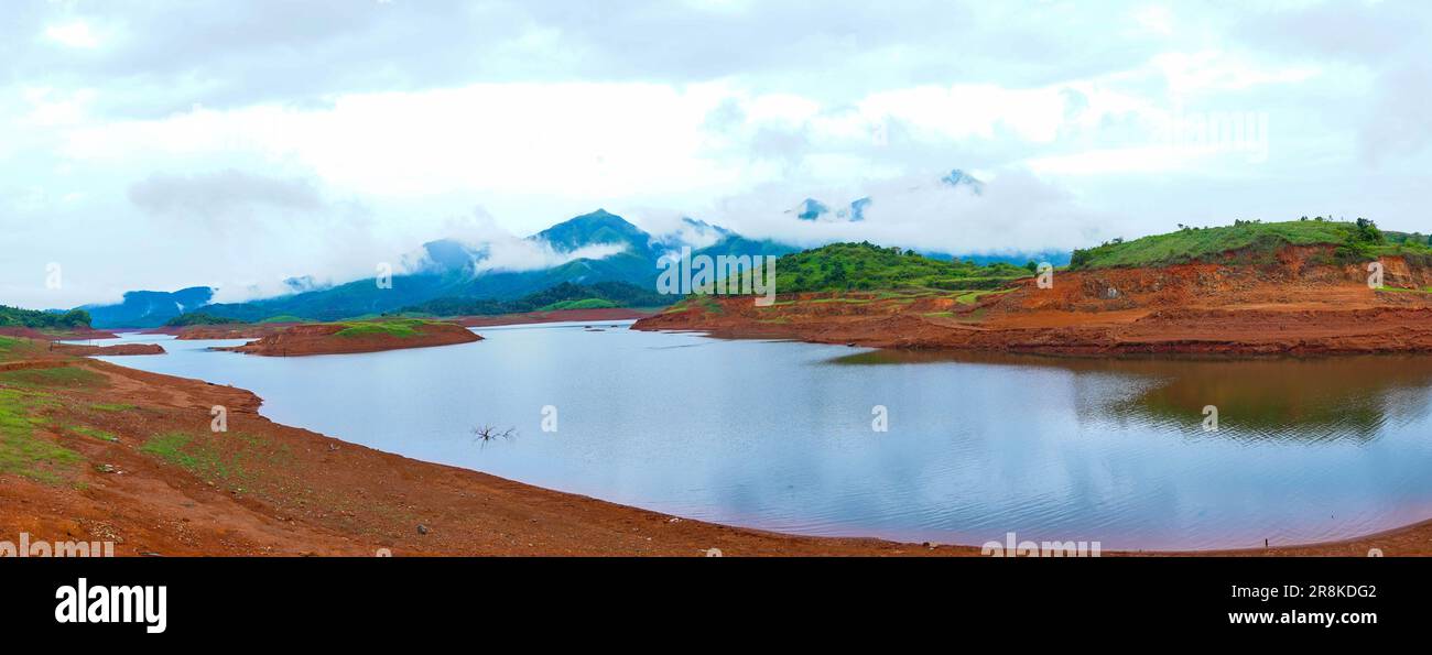 A beautiful panoramic scenery from the Banasura sagar dam in Western ...