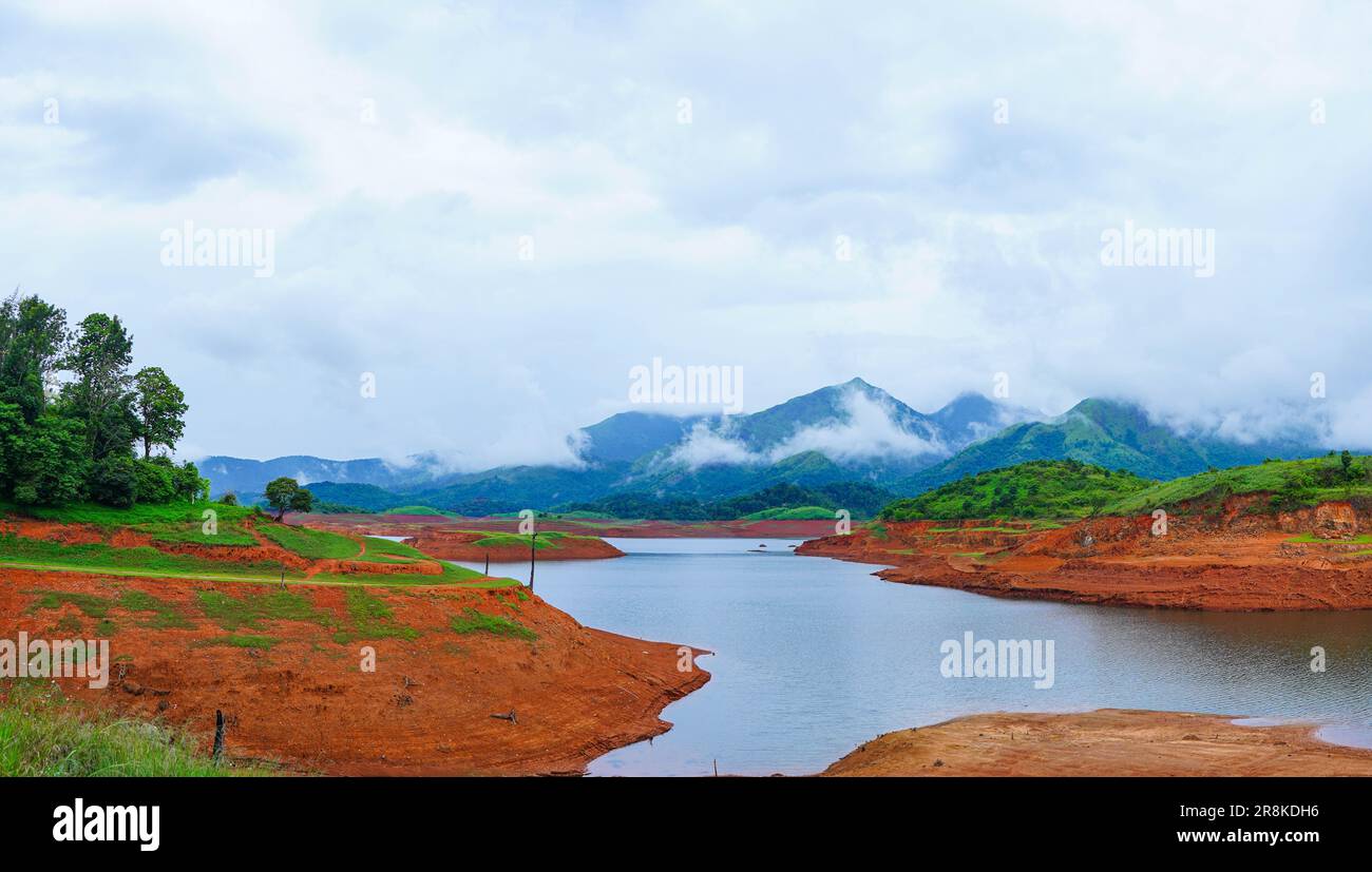 A beautiful panoramic scenery from the Banasura sagar dam in Western ...